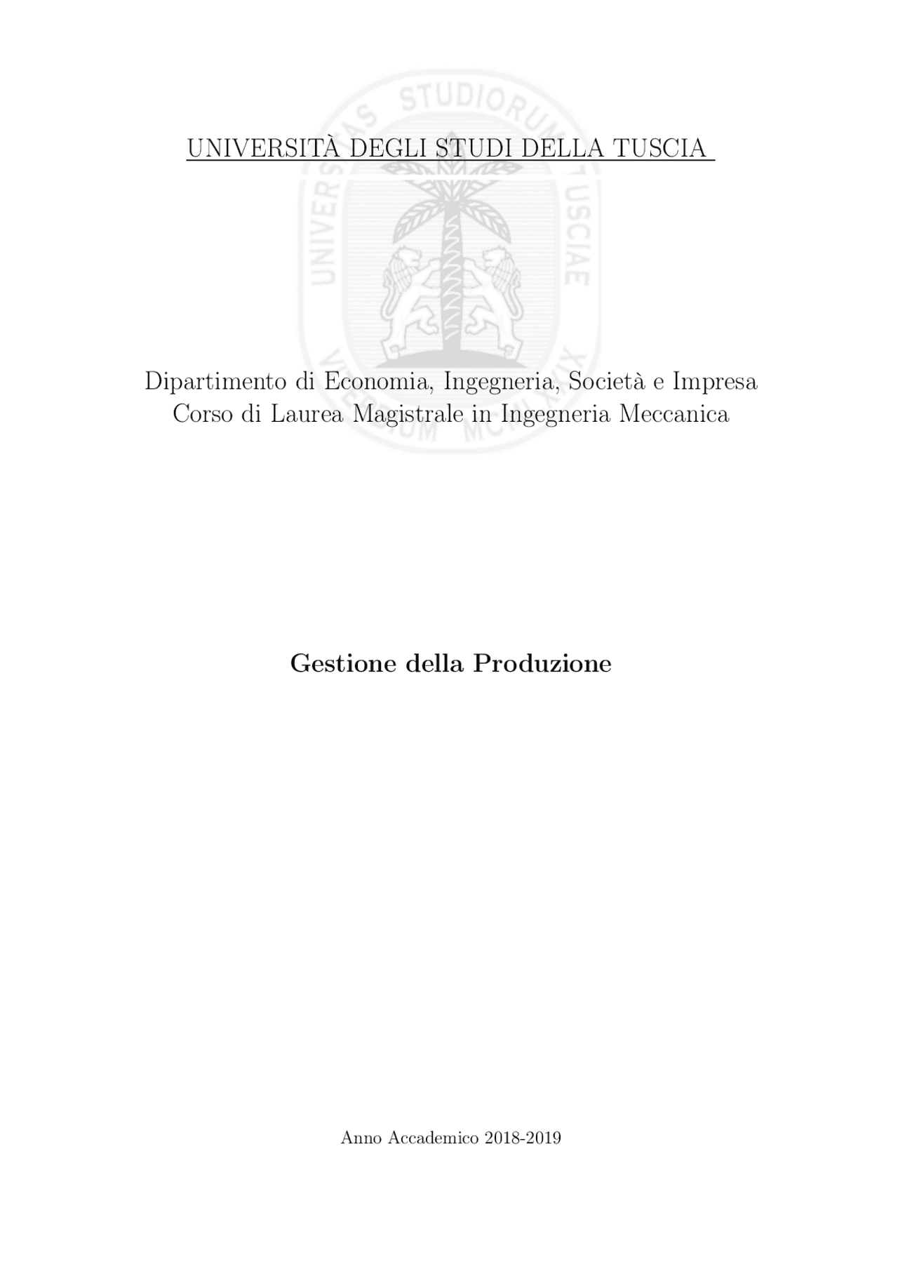 Riassunto Gestione Dei Progetti E Degli Impianti Industriali Docsity