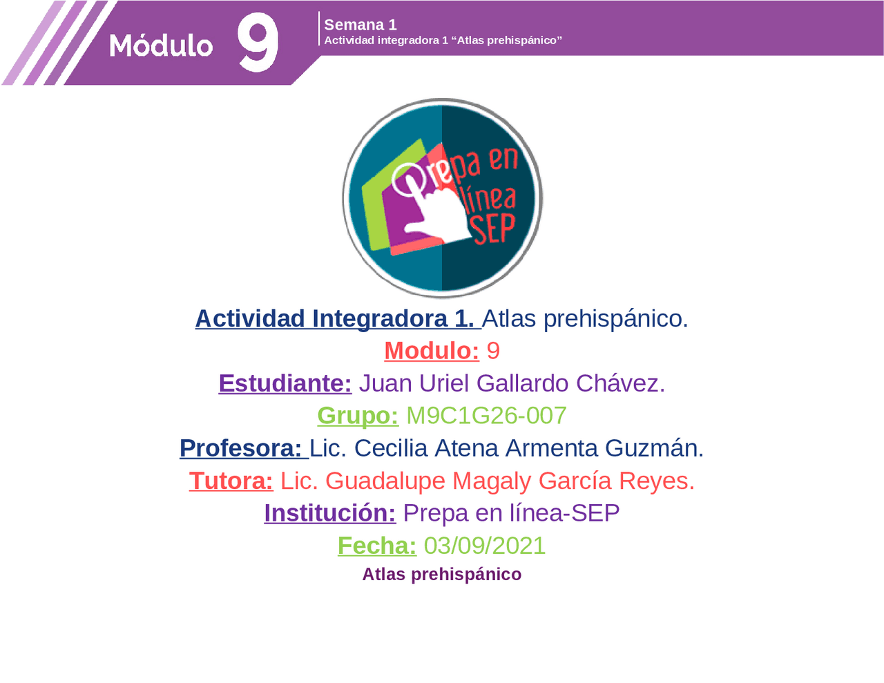 Actividad Integradora 1 módulo 9 - Docsity