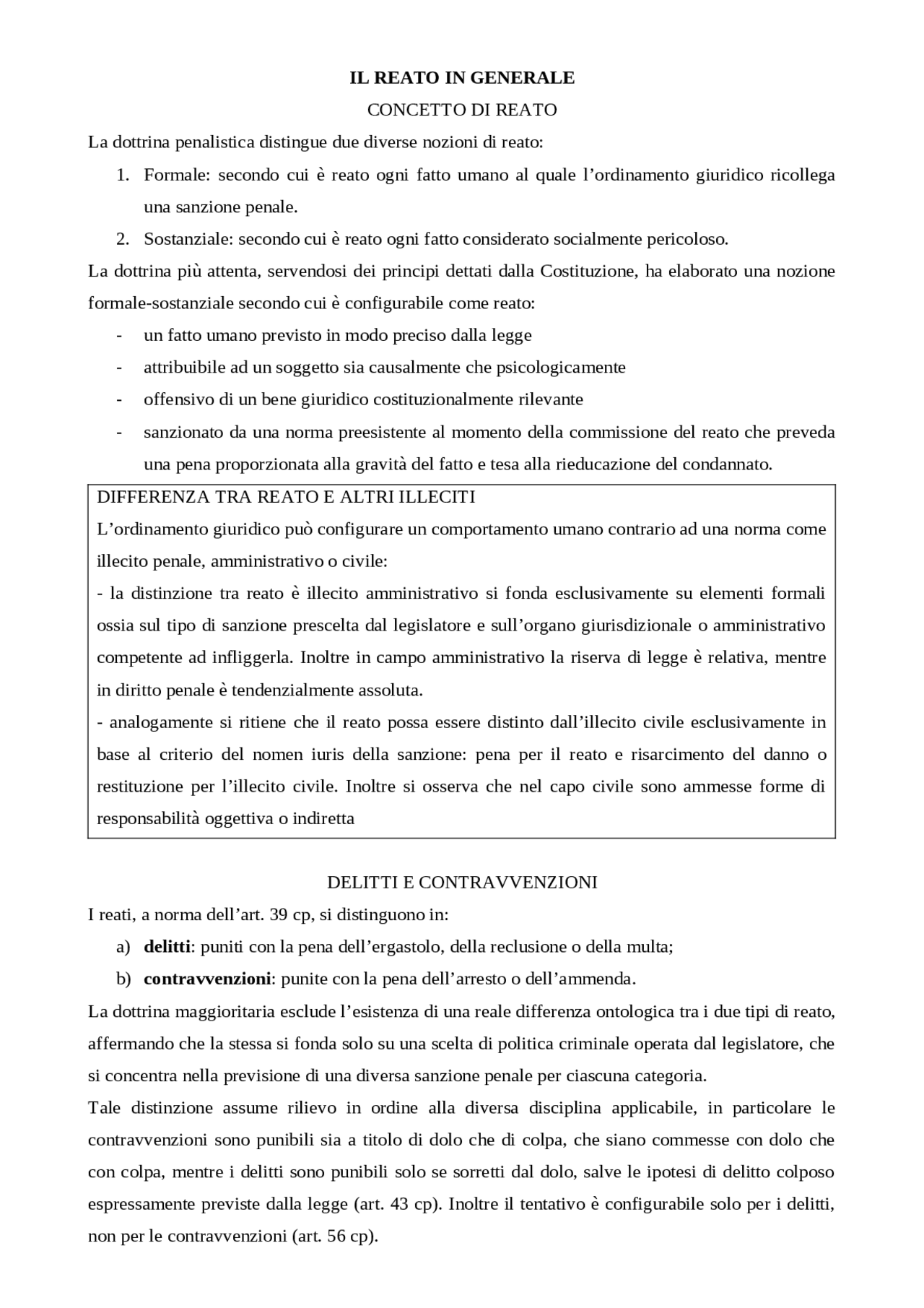 IL REATO IN GENERALE - Docsity