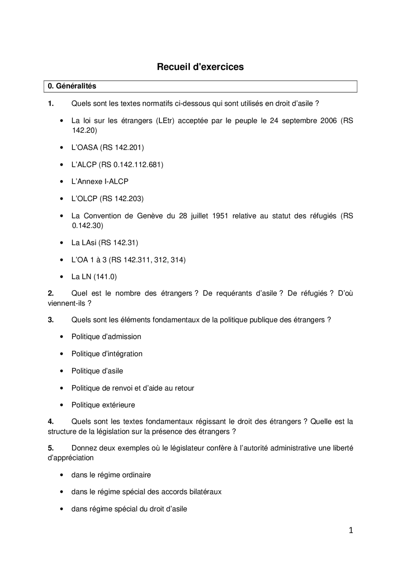 Épreuve Corrigé de Droit de l'immigration | Examens Droit de l ...