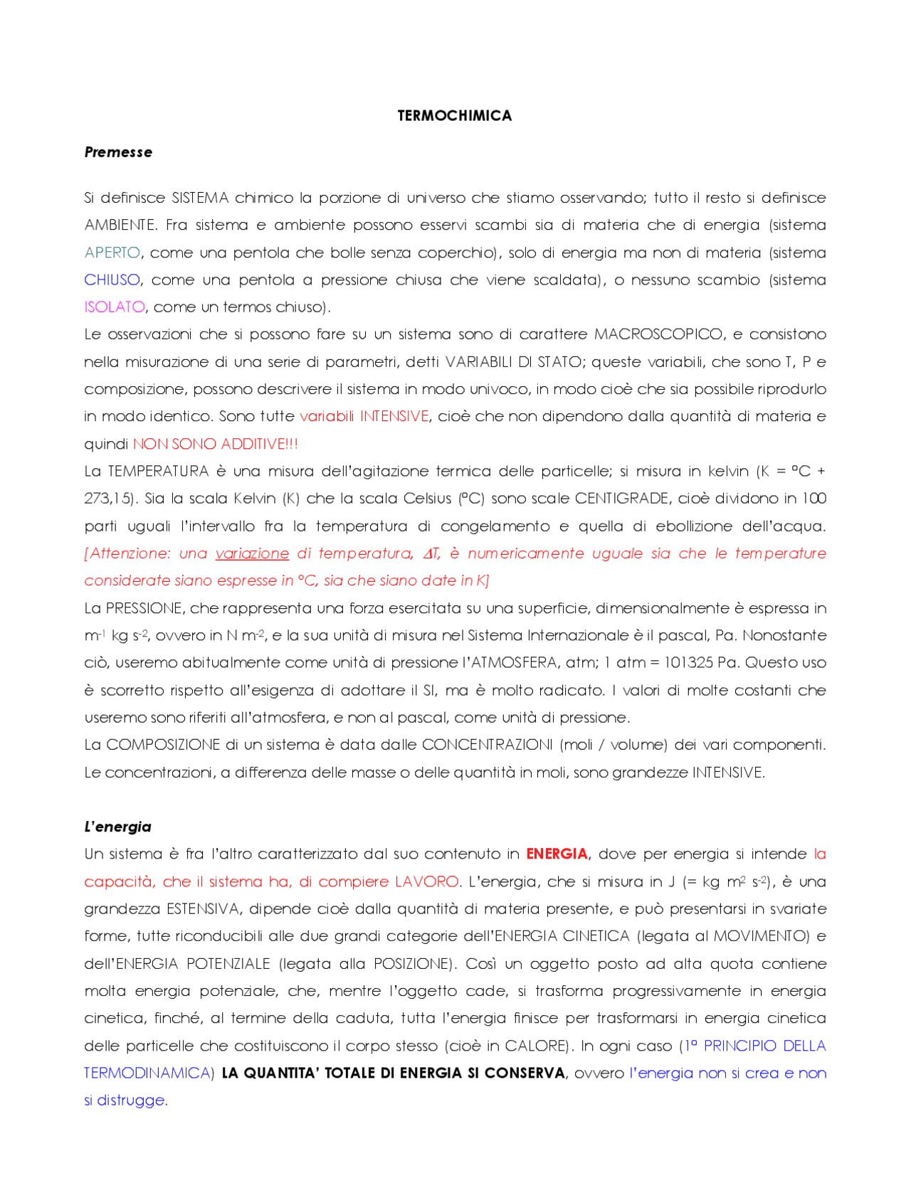Principi Di Termodinamica Docsity
