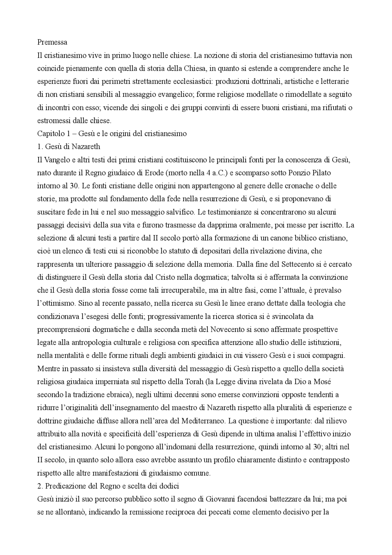 Storia Del Cristianesimo Parte 1 Docsity