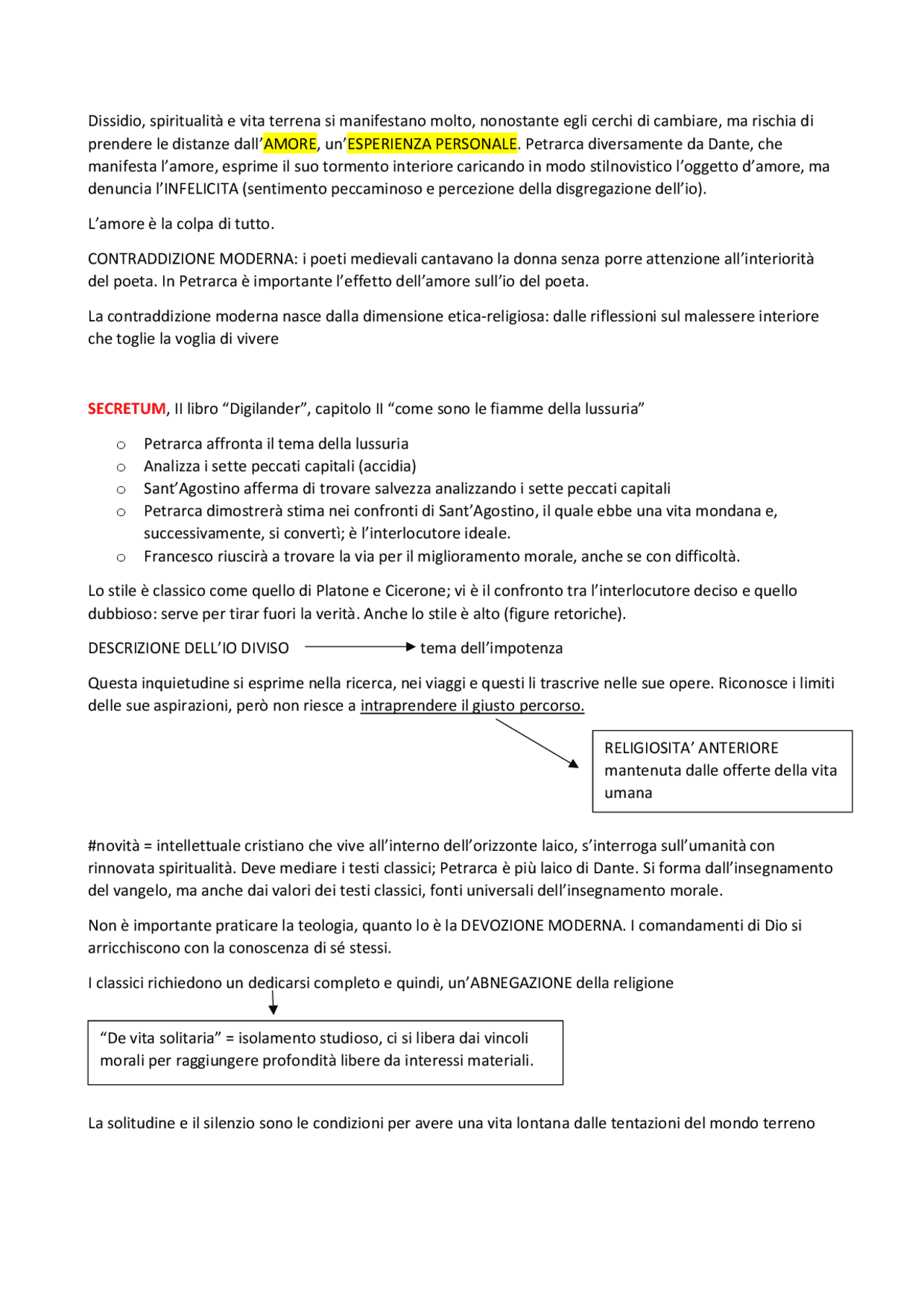 Analisi e biografia di Petrarca - Docsity