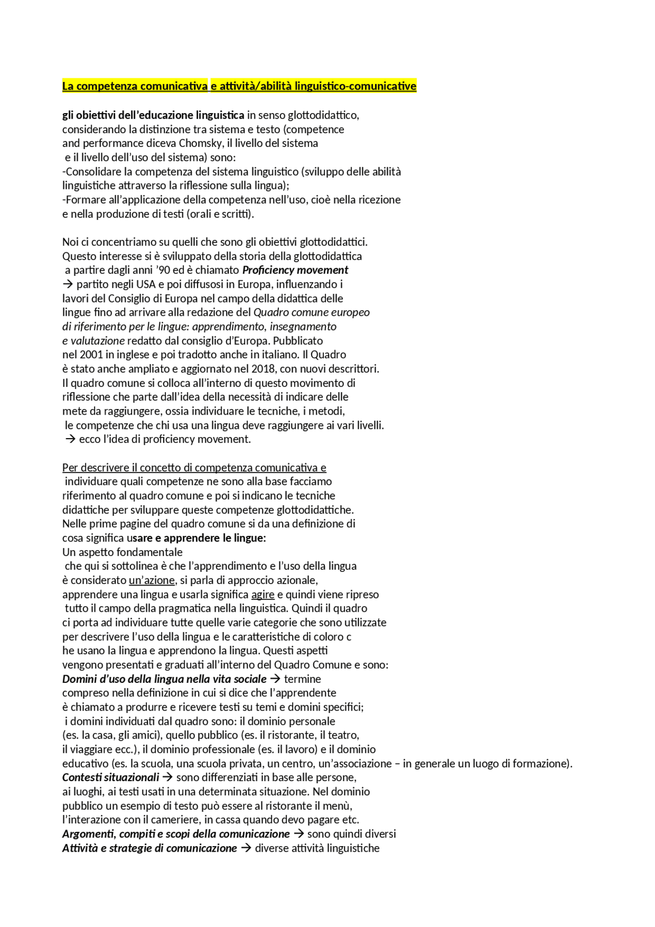 Appunti Apprendimento E Didattica Delle Lingue Straniere Docsity
