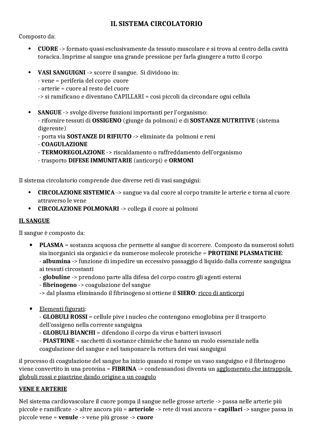 Sistema Cardiovascolare Docsity