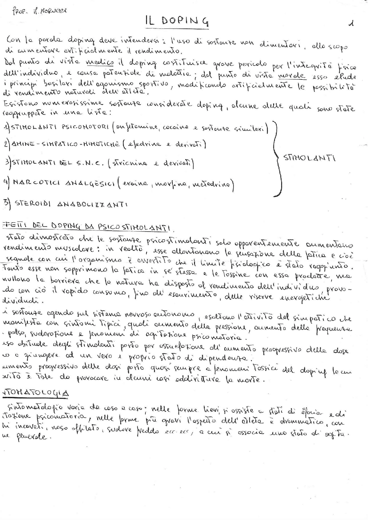 Il doping in Educazione Fisica - Docsity
