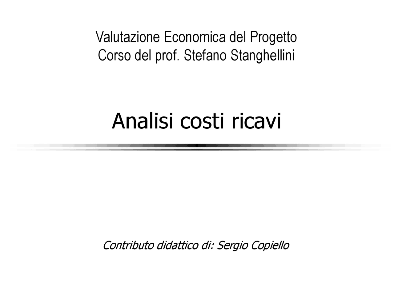 Analisi Costi Ricavi Docsity