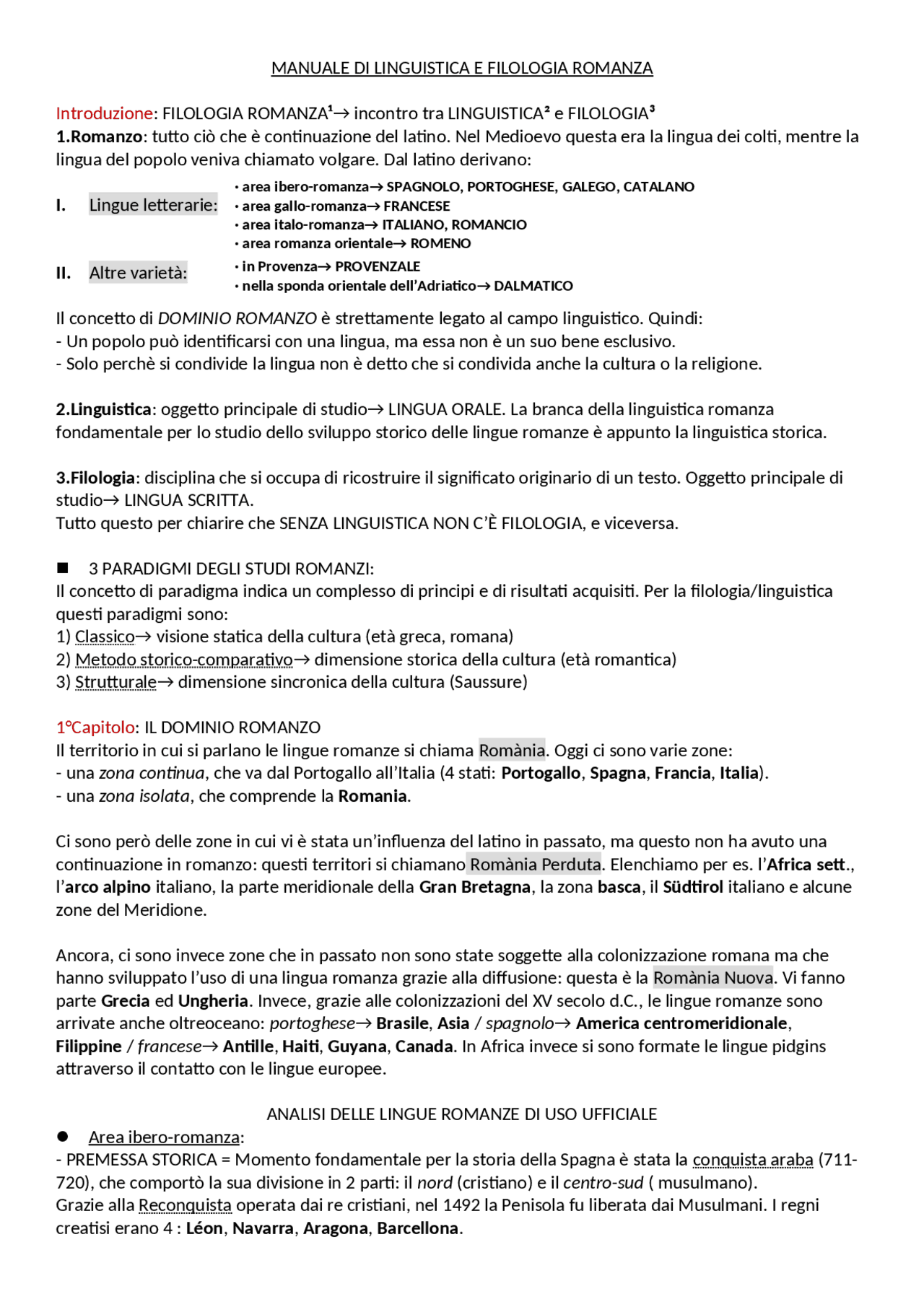 Manuale Di Linguistica E Filologia Romanza Docsity