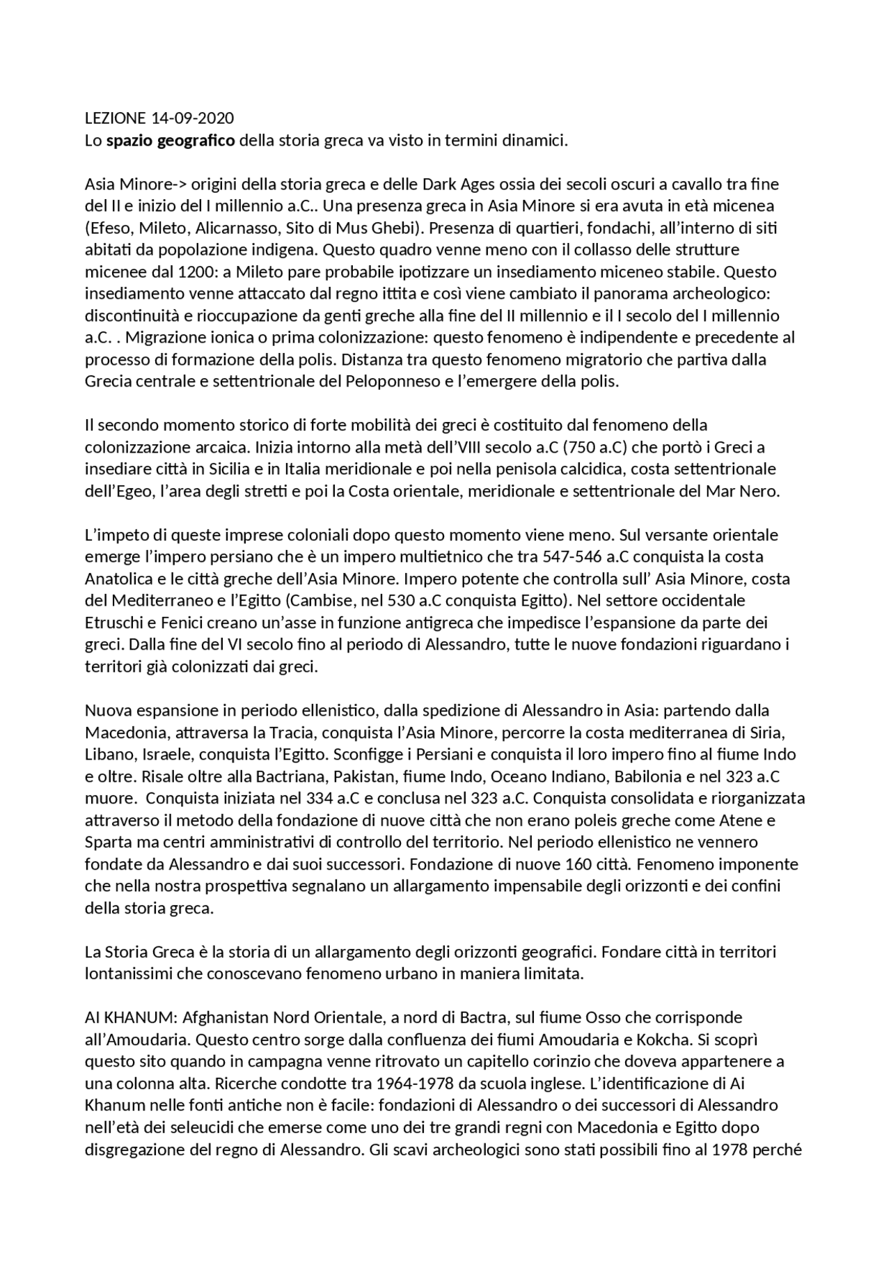 Appunti Di Storia Greca Docsity
