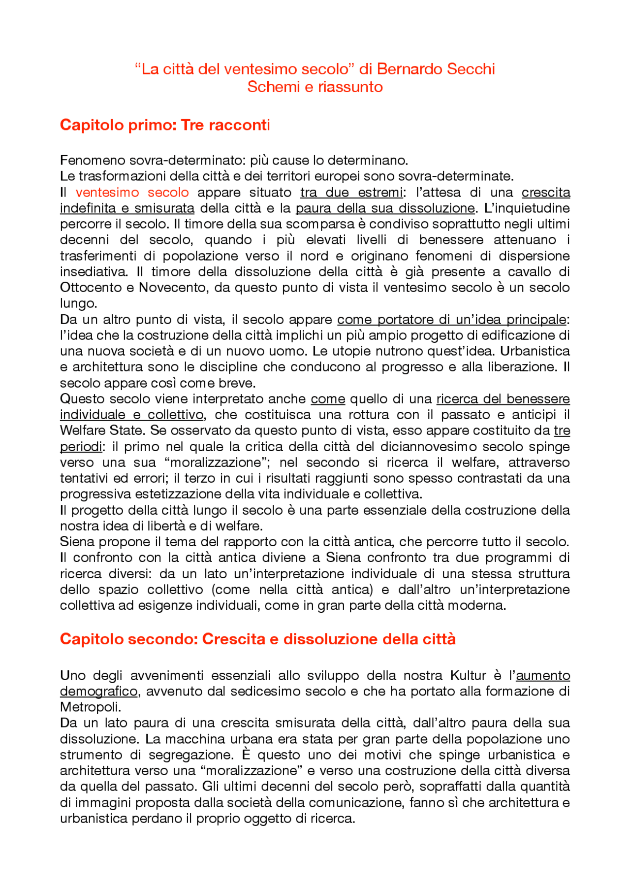 La città del ventesimo secolo | Sintesi del corso di Urbanistica - Docsity