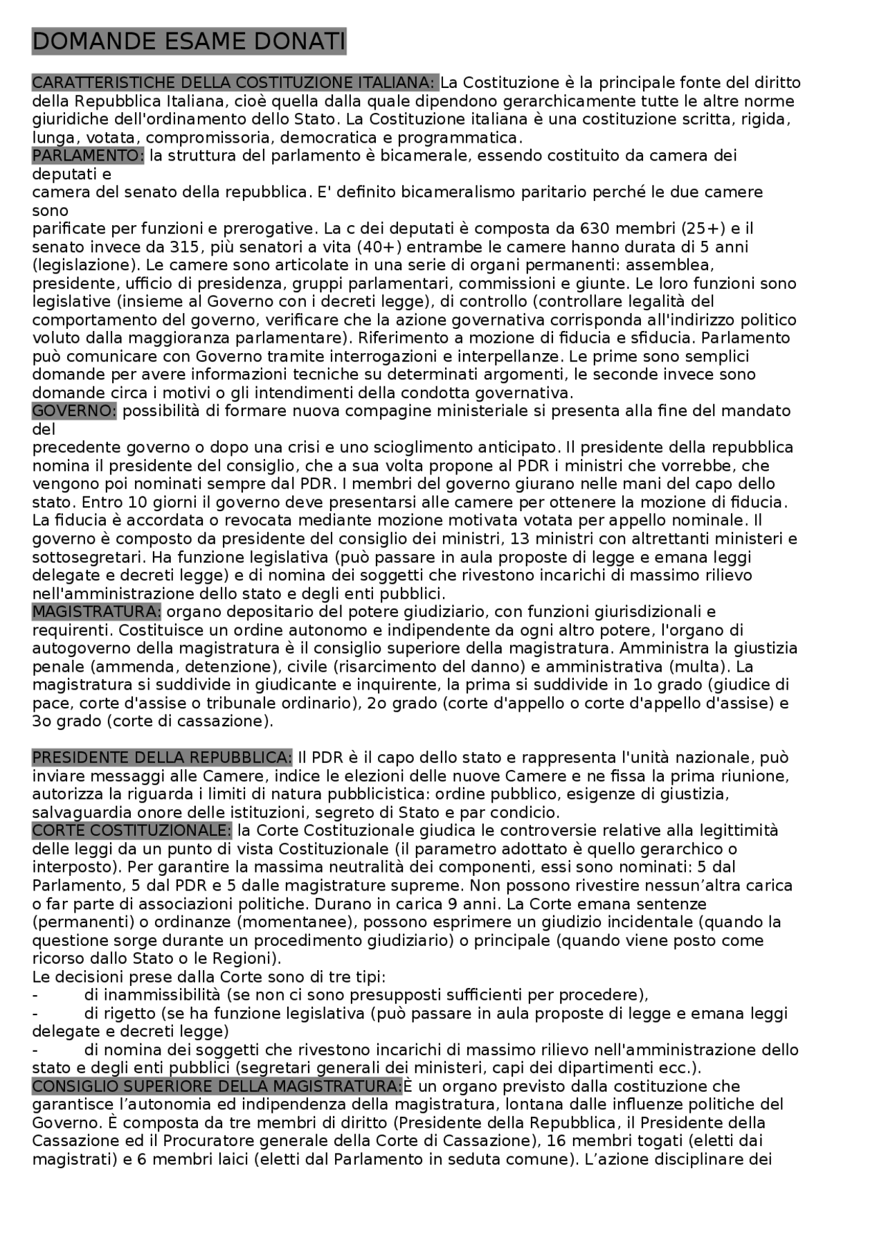 Domande Con Risposte Per Esame Orale Di Diritto Dellinformazione Docsity
