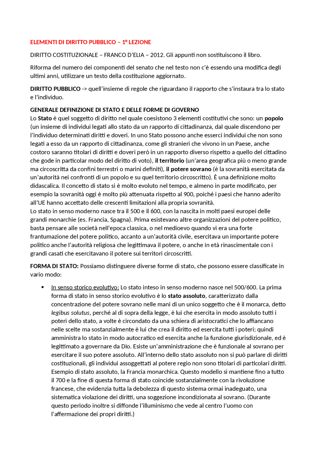 Appunti Diritto Pubblico Docsity