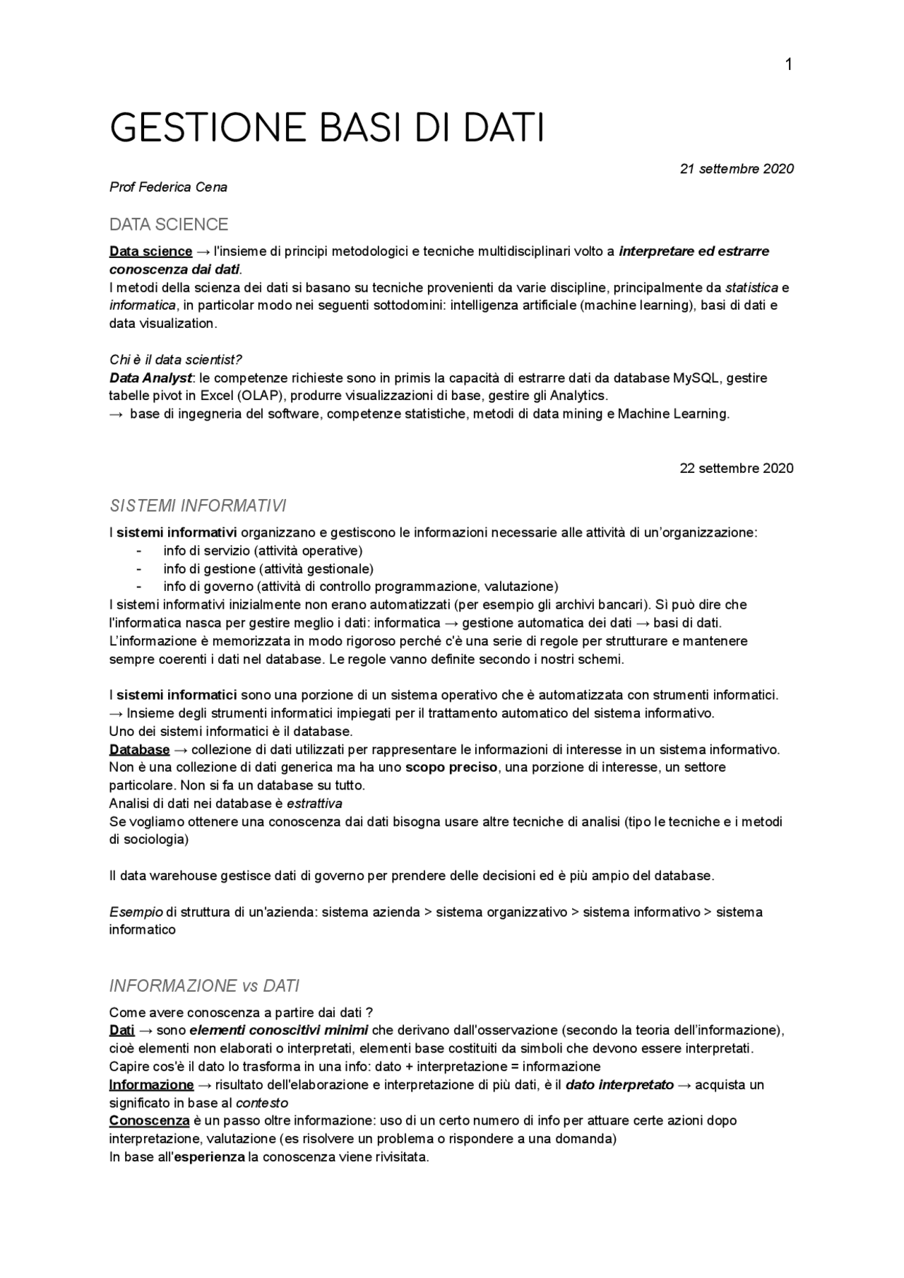 Gestione E Condivisione Di Basi Di Dati E Conoscenza Docsity