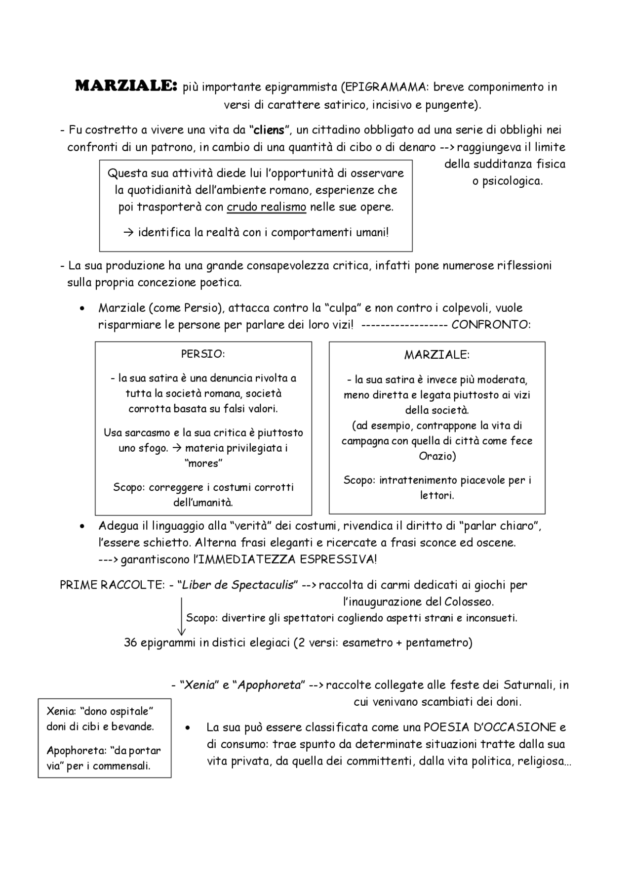 Riassunto su Marziale - Docsity