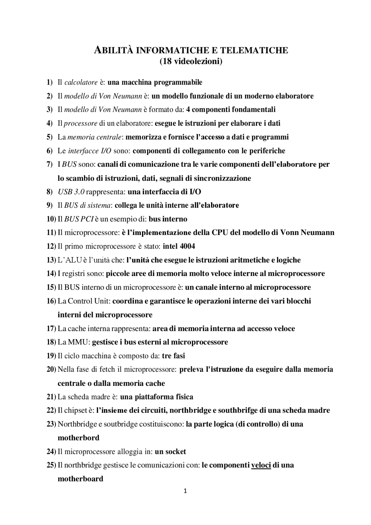Abilità Informatiche E Telematiche Prove Di Esame Test Completi Docsity