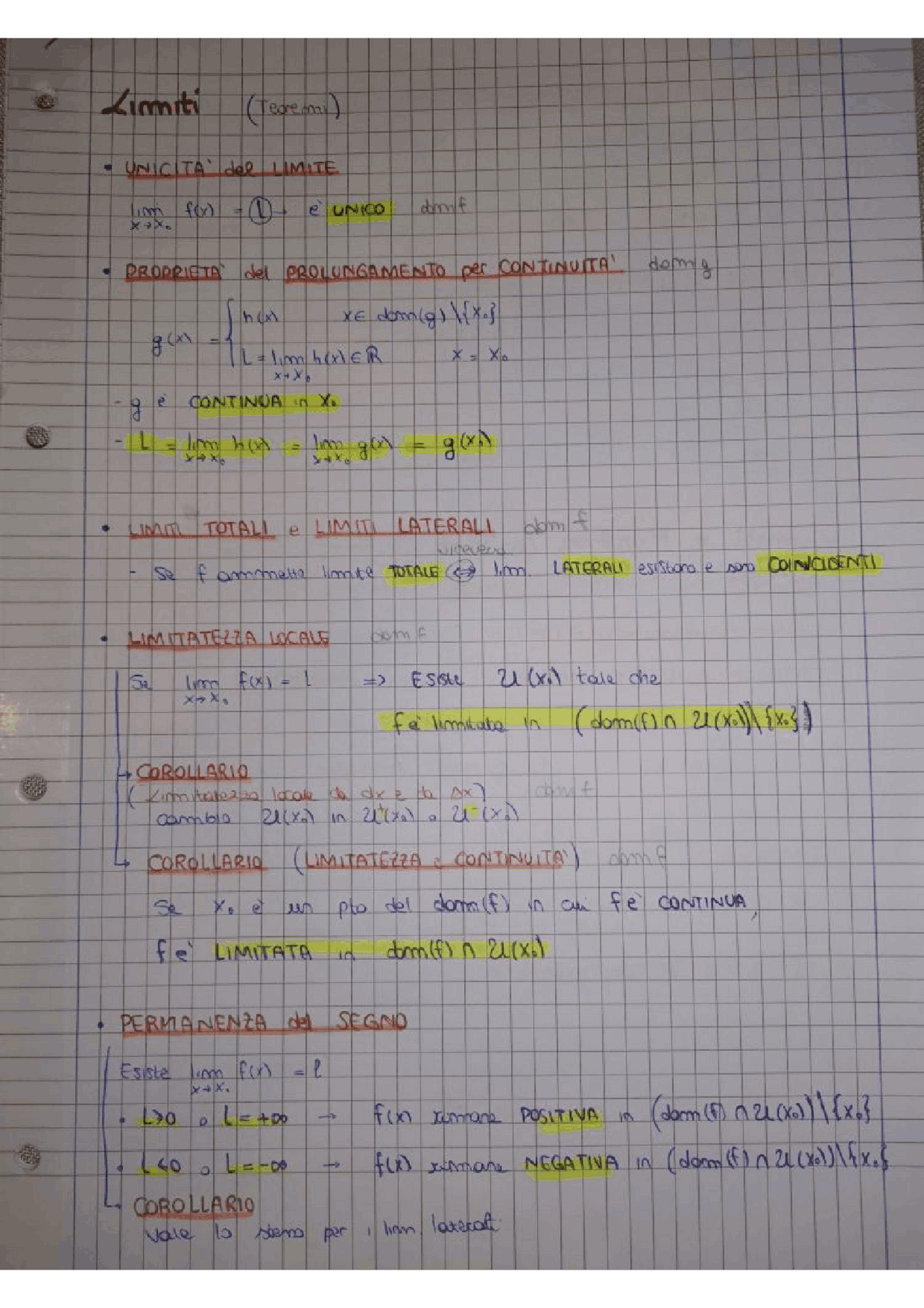 Analisi Sintesi Teoremi Docsity