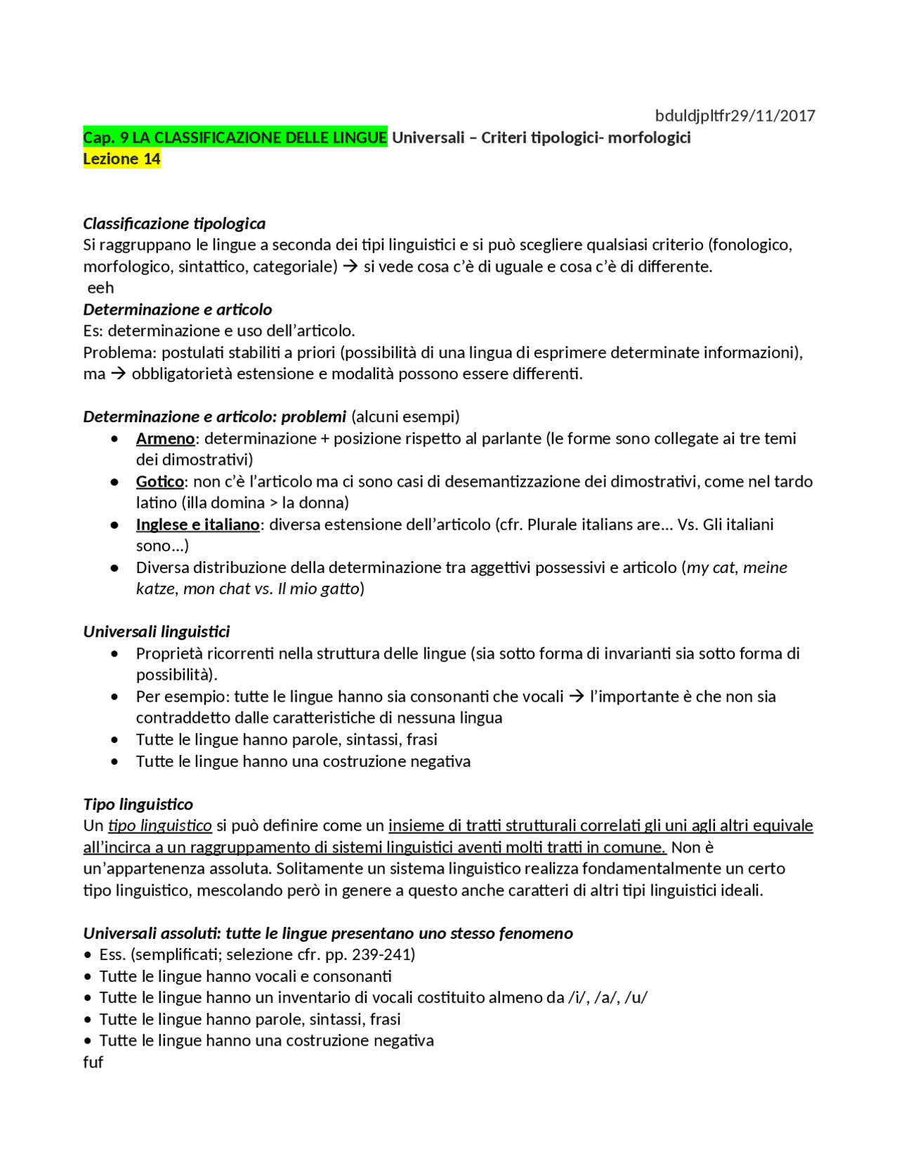 Approfondimento Linguistica Appunti Di Linguistica Docsity