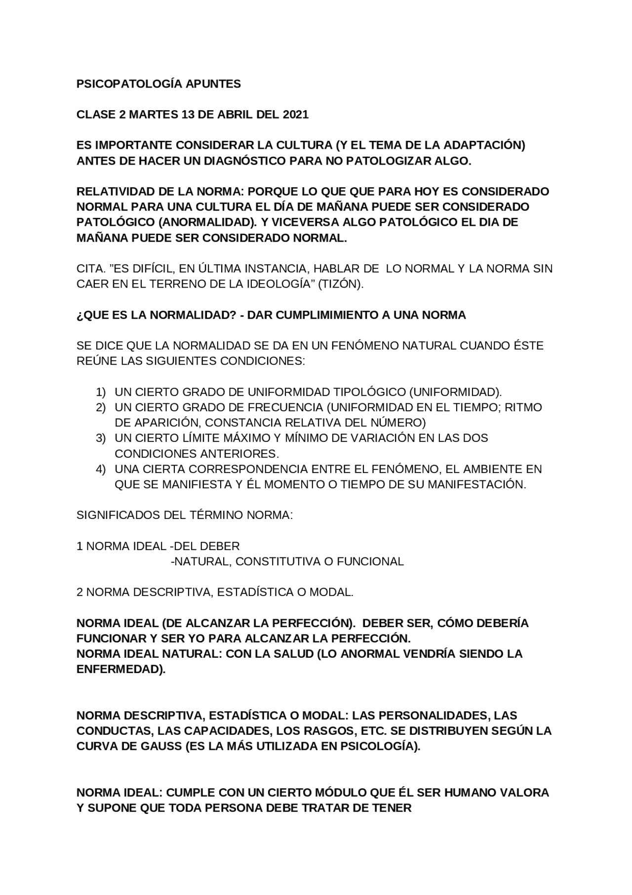 Psicopatología Apuntes Docsity