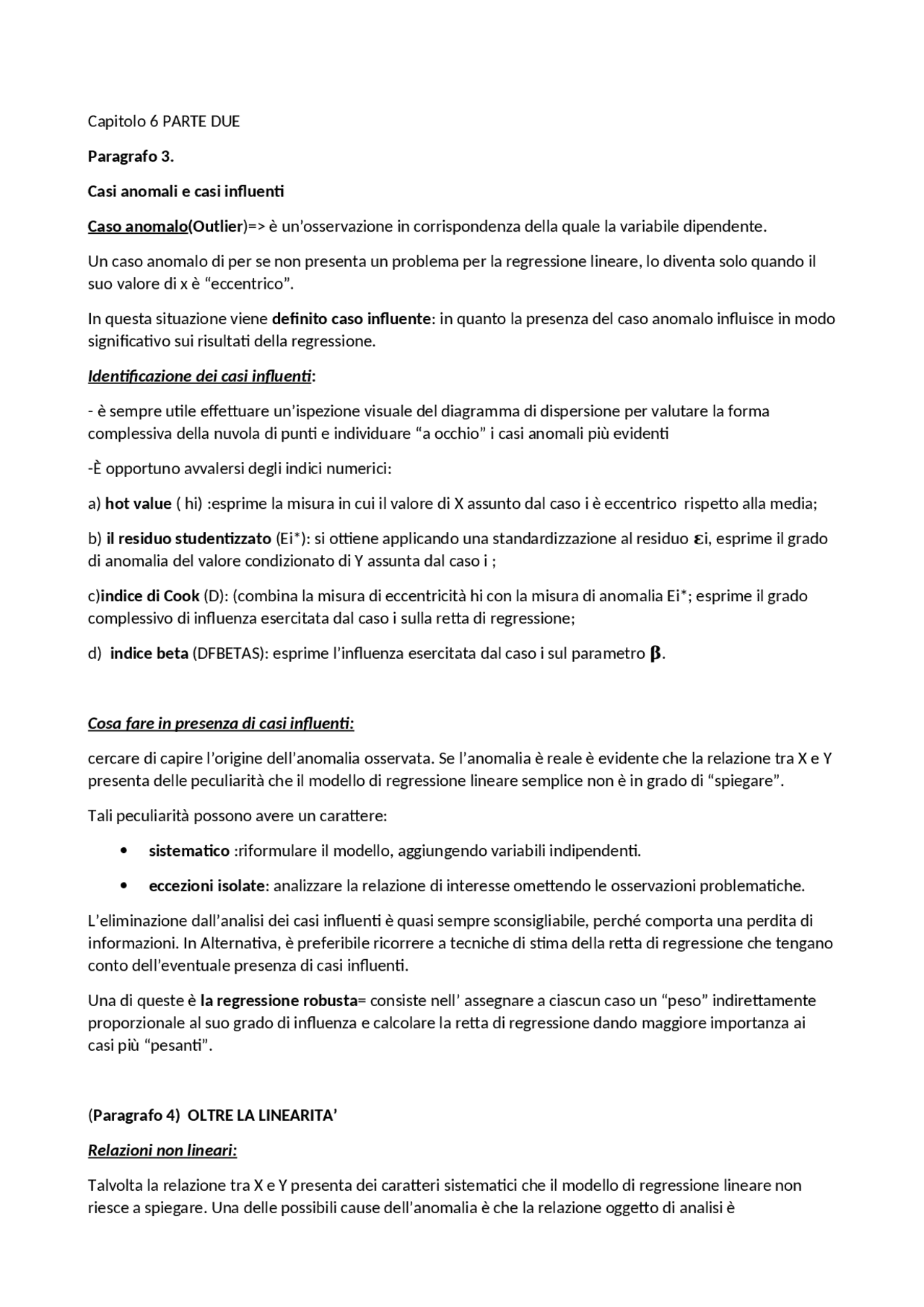 STATISTICA PER LA VALUTAZIONE CAPITOLO 6 SECONDA PARTE - Docsity
