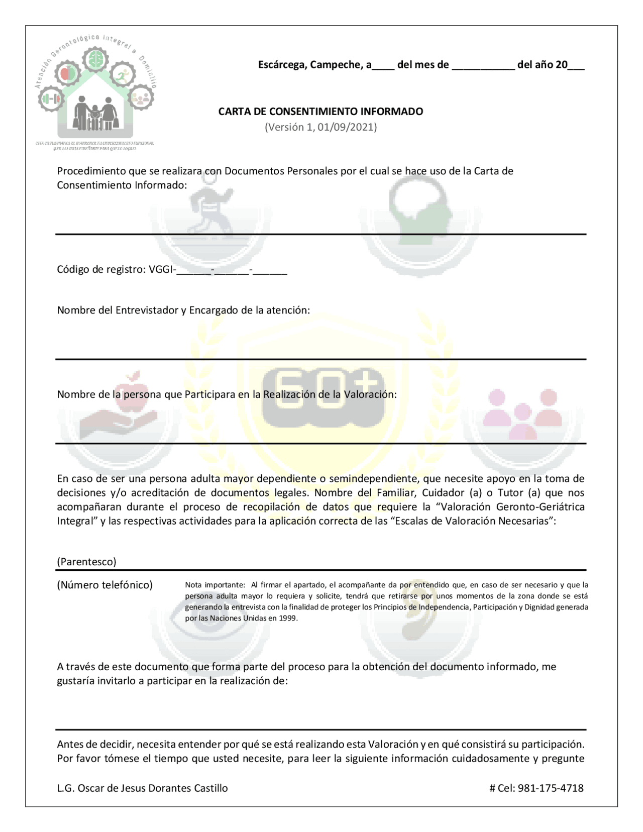 Ejemplo De Carta De Consentimiento Informado Para Uso De Datos