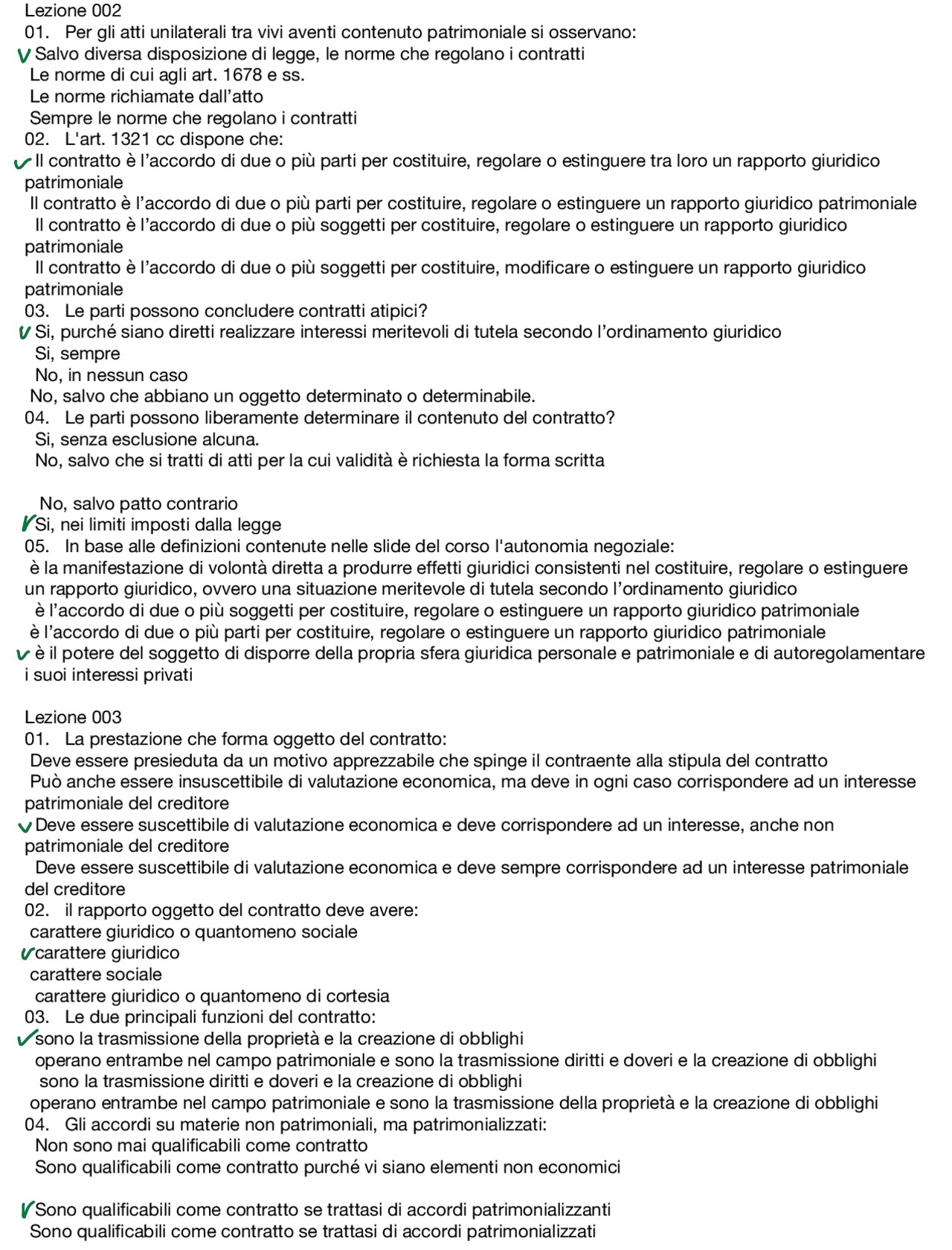 Paniere Diritto Civile Prof Stincardini Docsity