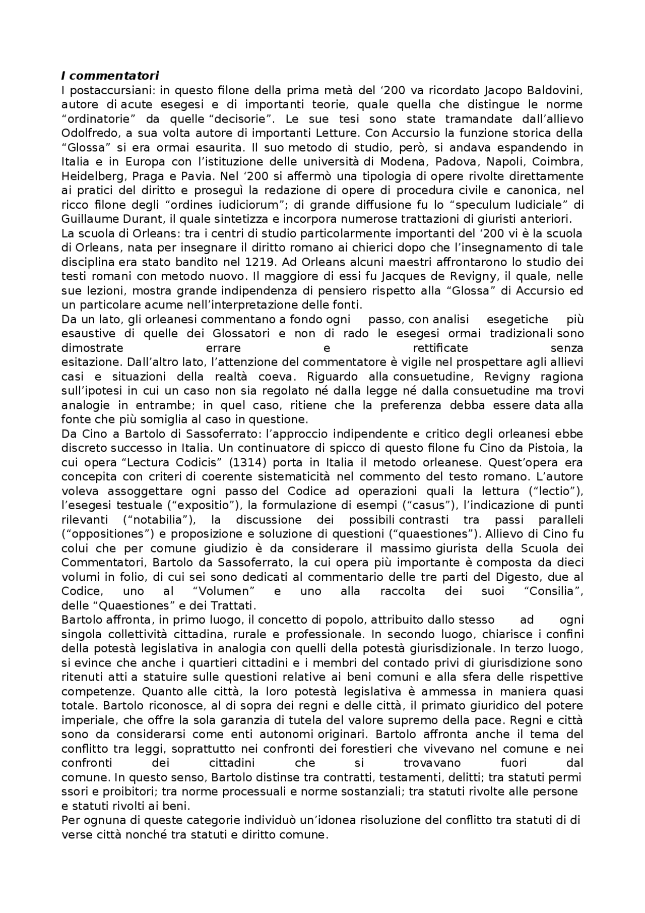 Storia Del Diritto Medioevale E Moderno Docsity