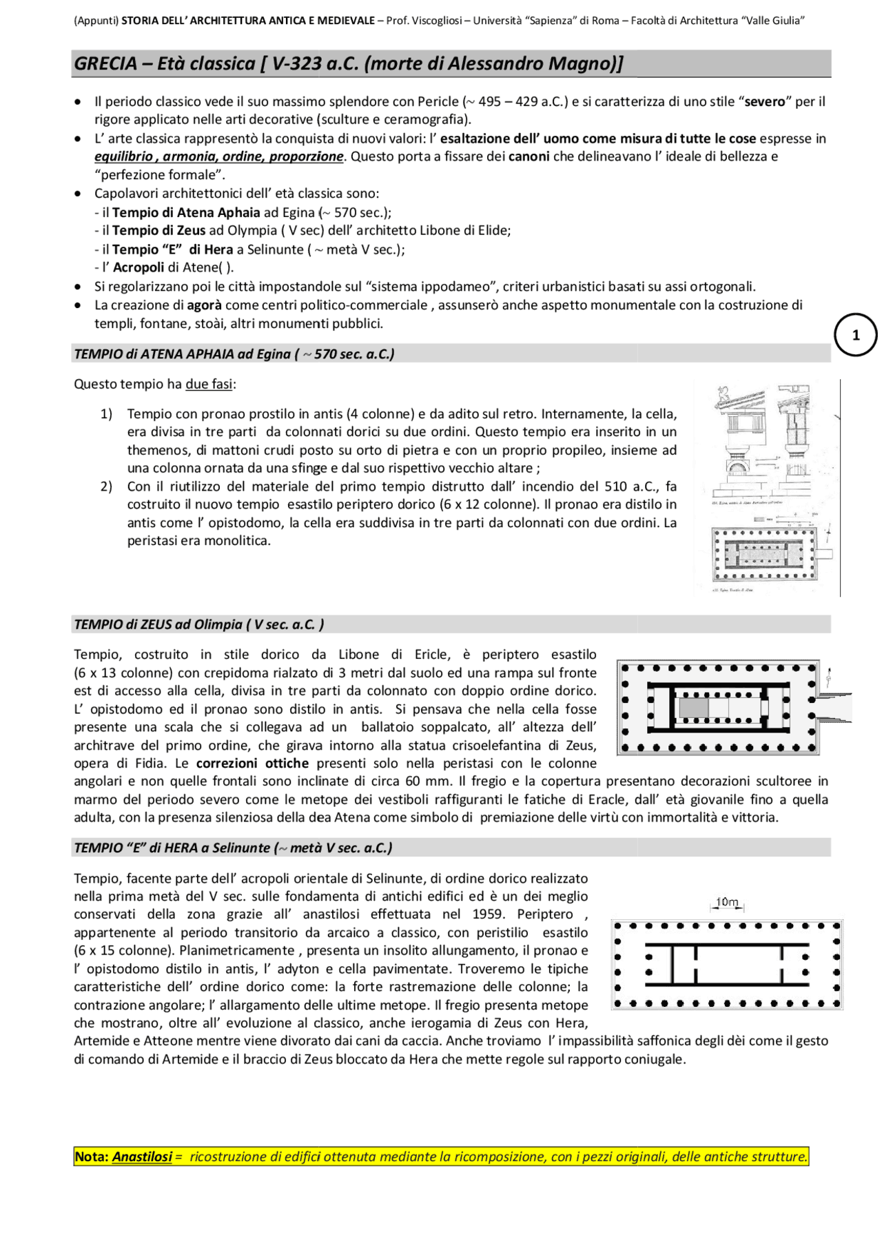 Appunti Di Architettura Greca Classica Ed Ellenistica Docsity