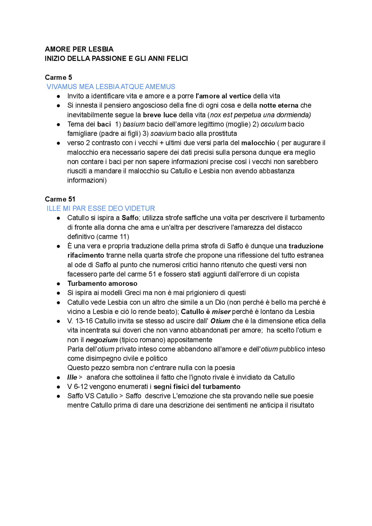 Catullo Riassunti Docsity
