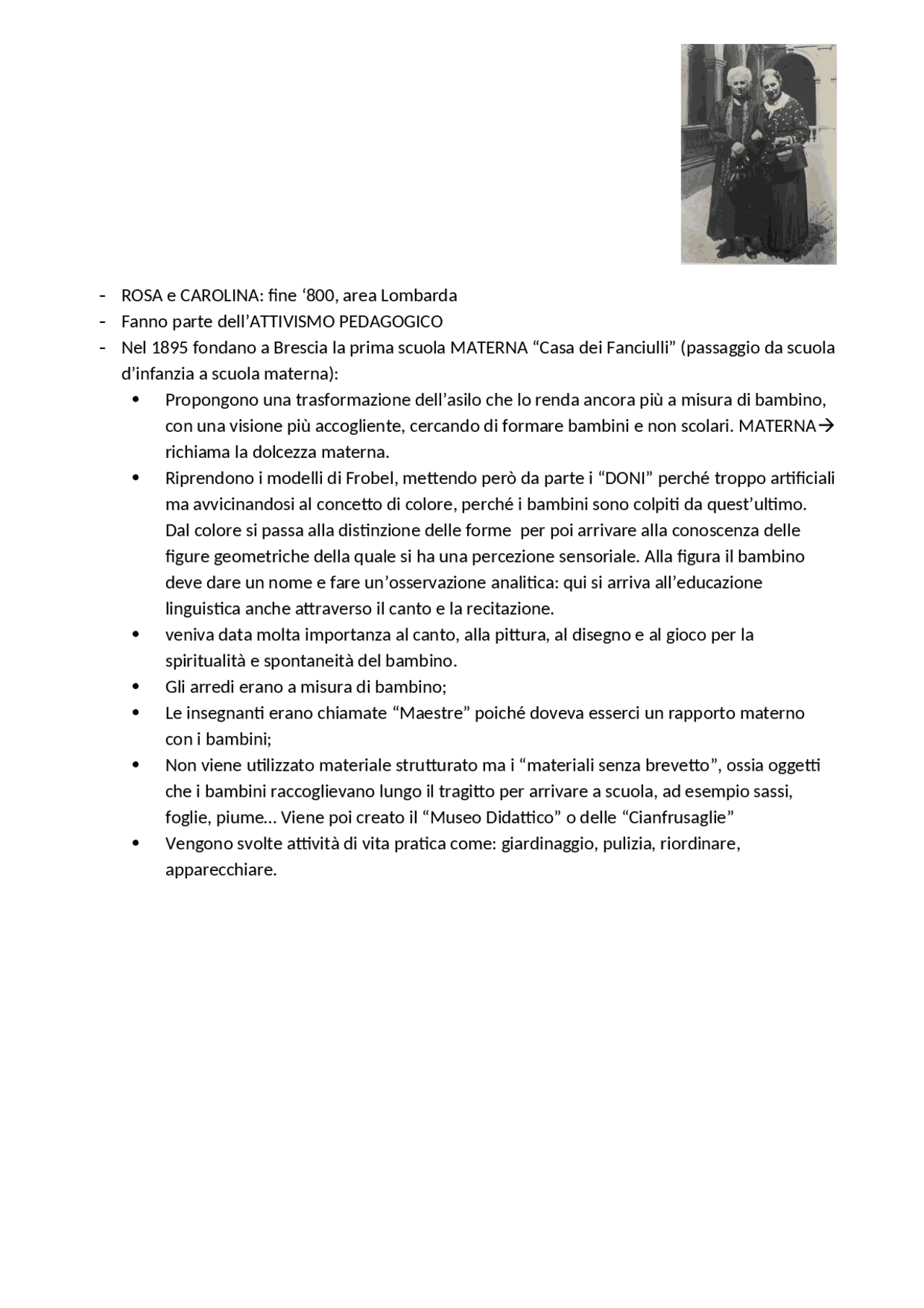 Sorelle Agazzi Vita E Educazione Docsity