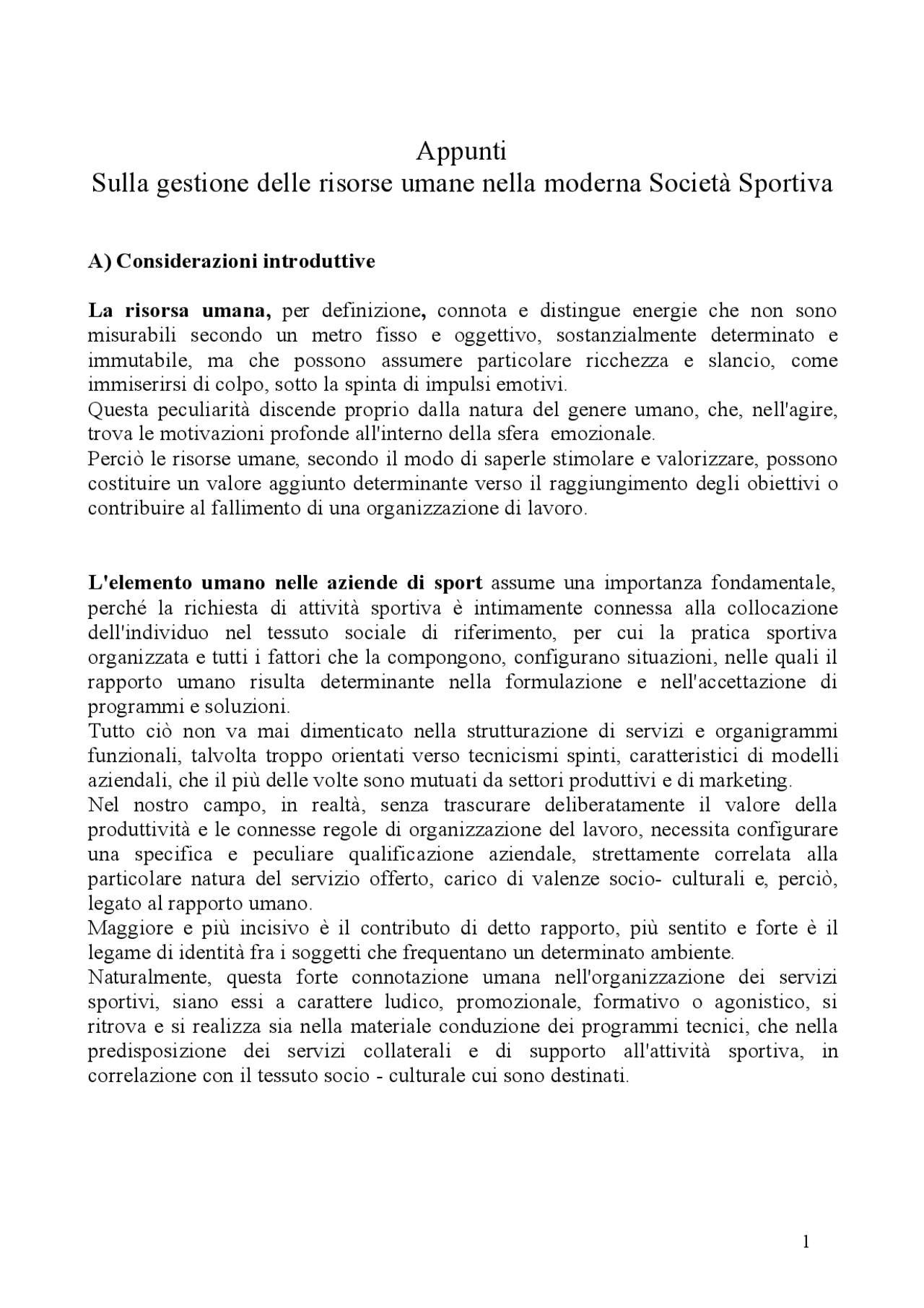 Appunti Di Gestione Risorse Umane Docsity