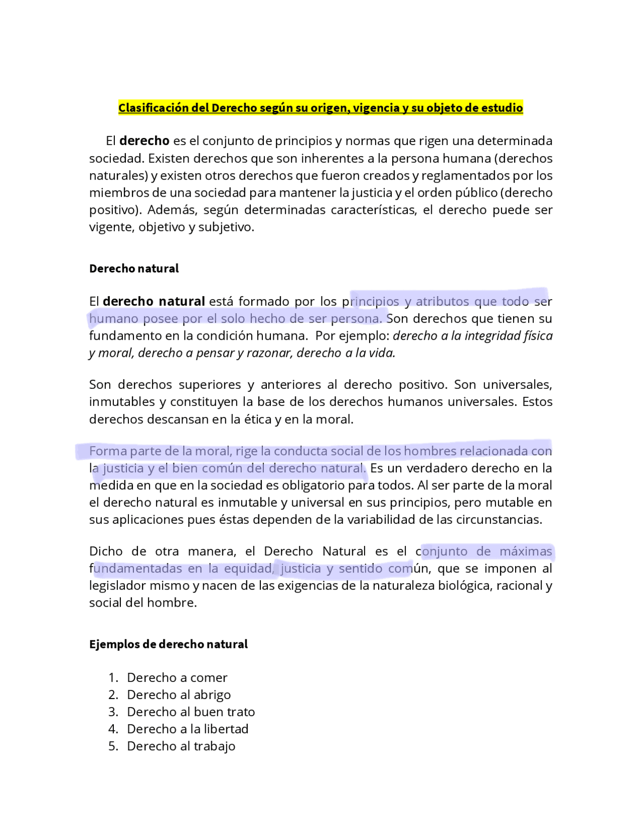 Clasificación Del Derecho Docsity