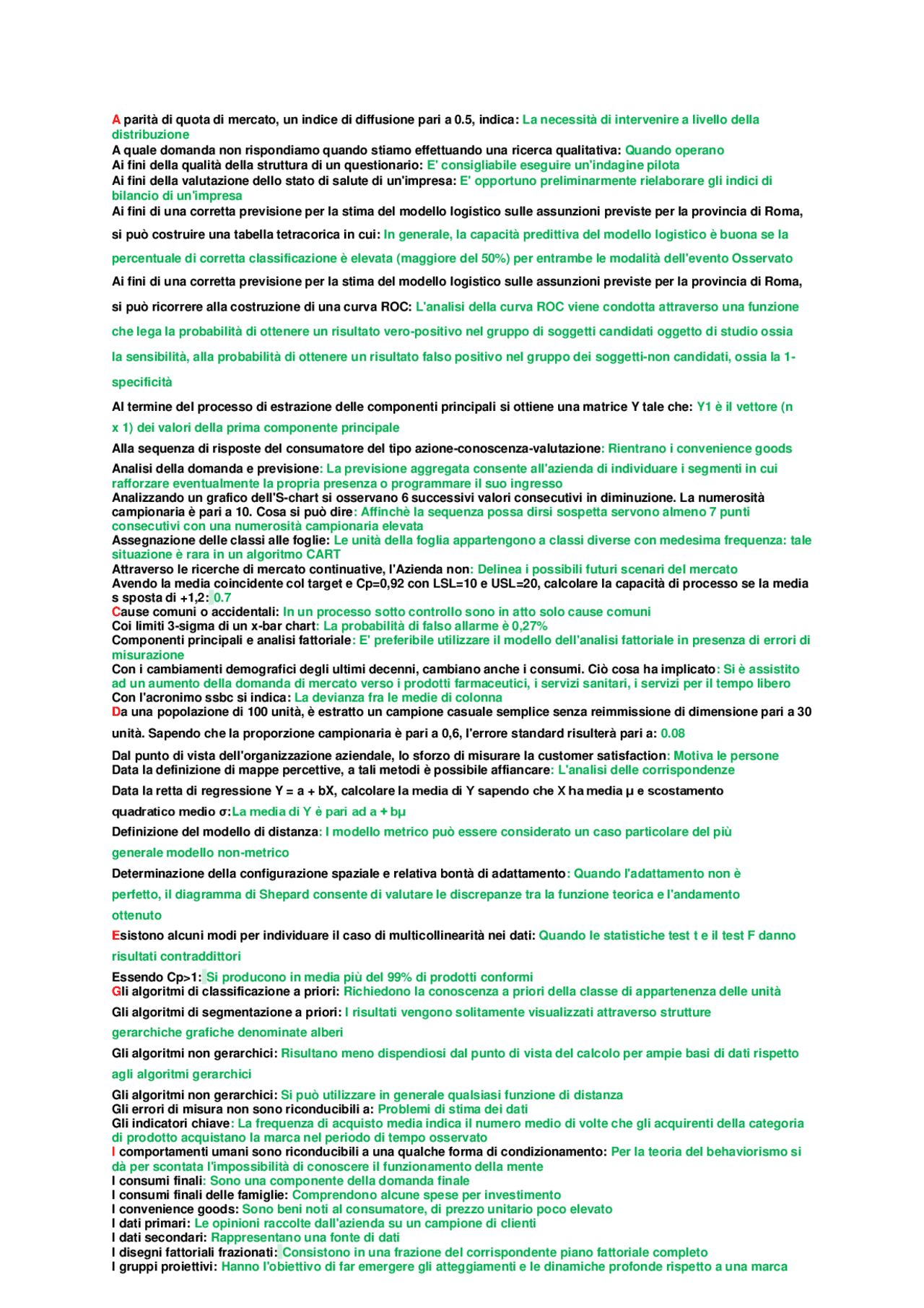 Test Completi Fine Lezione Docsity