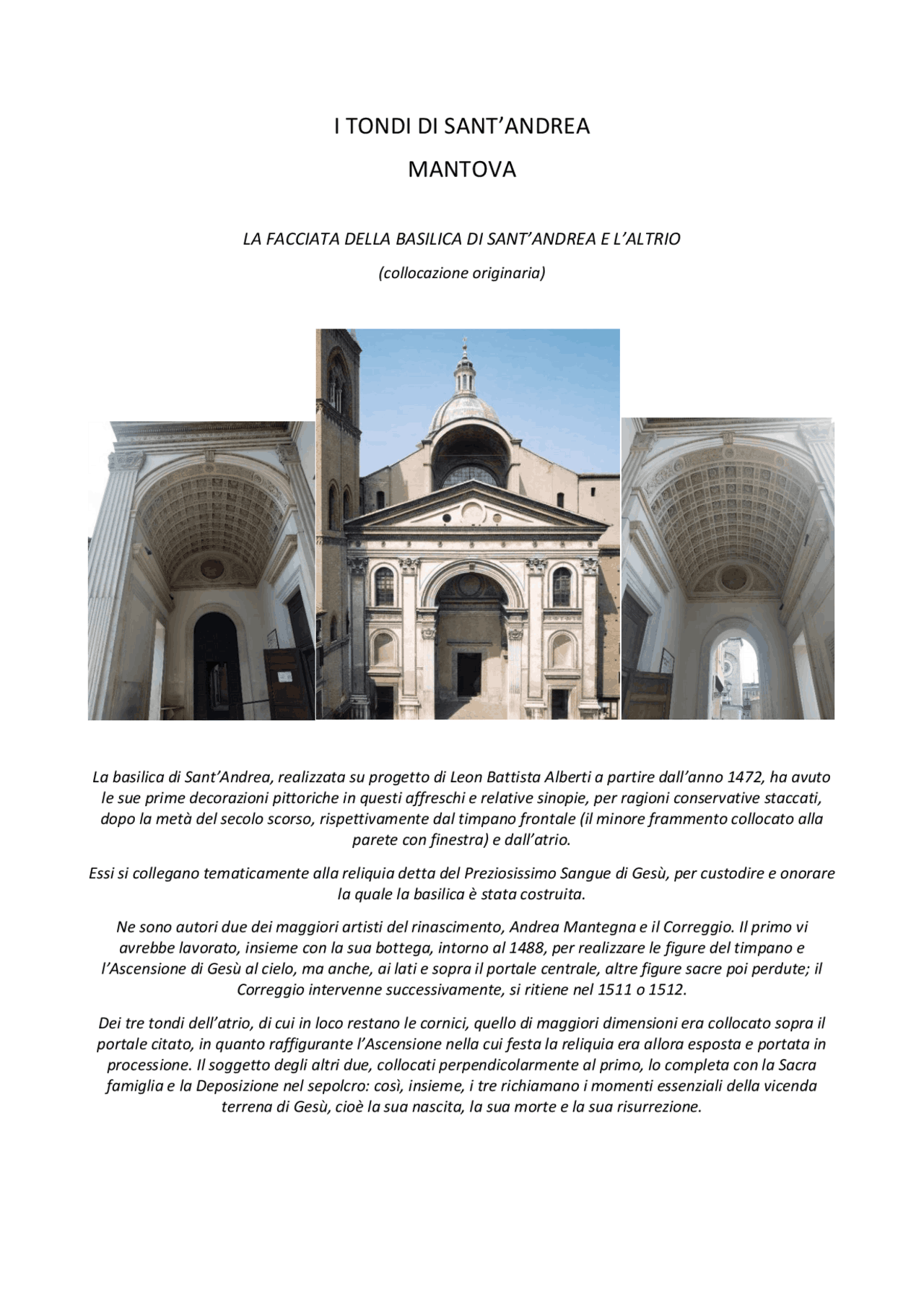 AFFRESCHI STACCATI: I TONDI DI SANT'ANDREA A MANTOVA | Prove d'esame di ...