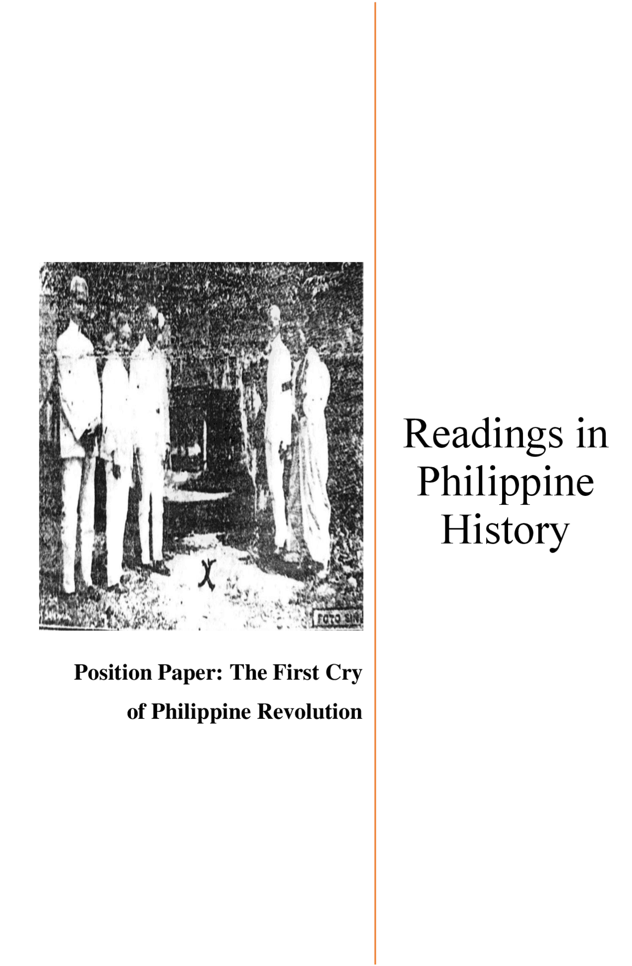The First Cry of Philippine Revolution | Papers History | Docsity
