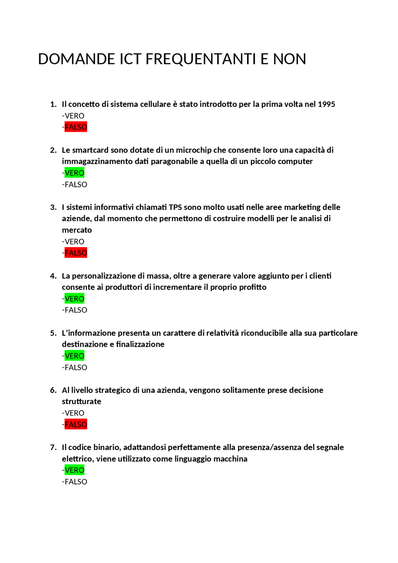 Domande Sistemi Informativi E Trend Digitali Docsity