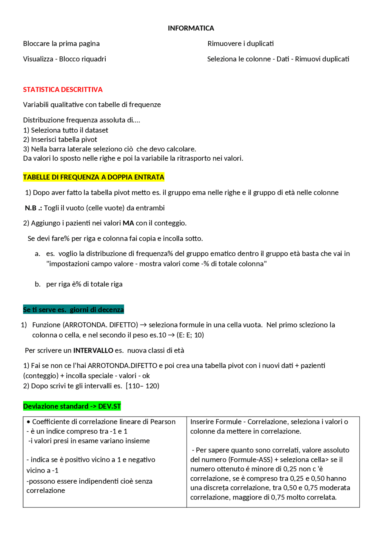 Informatica Generale Docsity