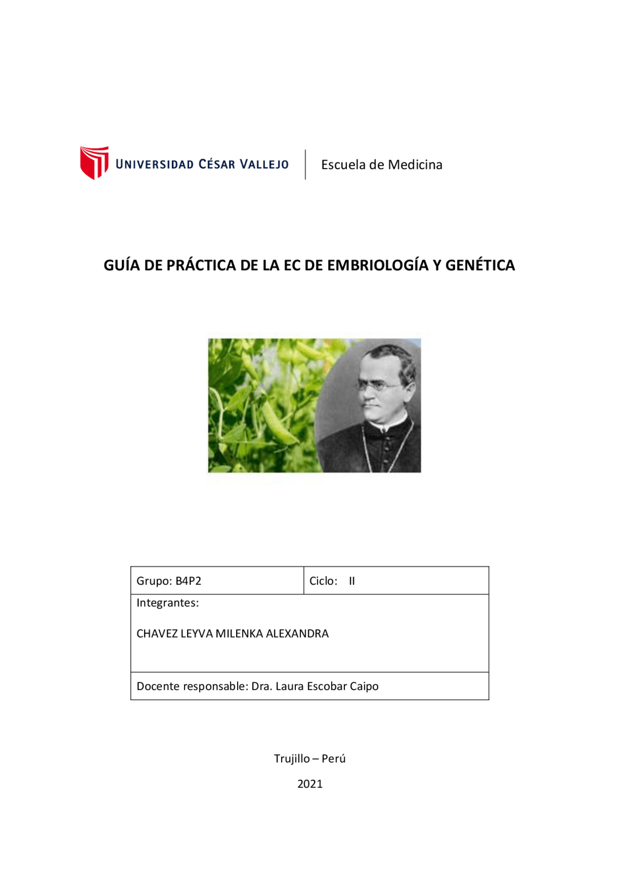 EmbriologÍa Y GenÉtica Práctica 1 Docsity