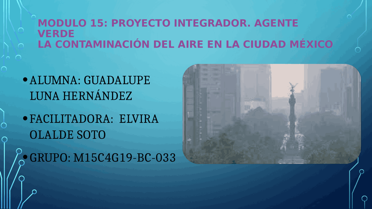 Proyecto integrador modulo 15 | Diapositivas de Sociedad y Medio Ambiente - Docsity