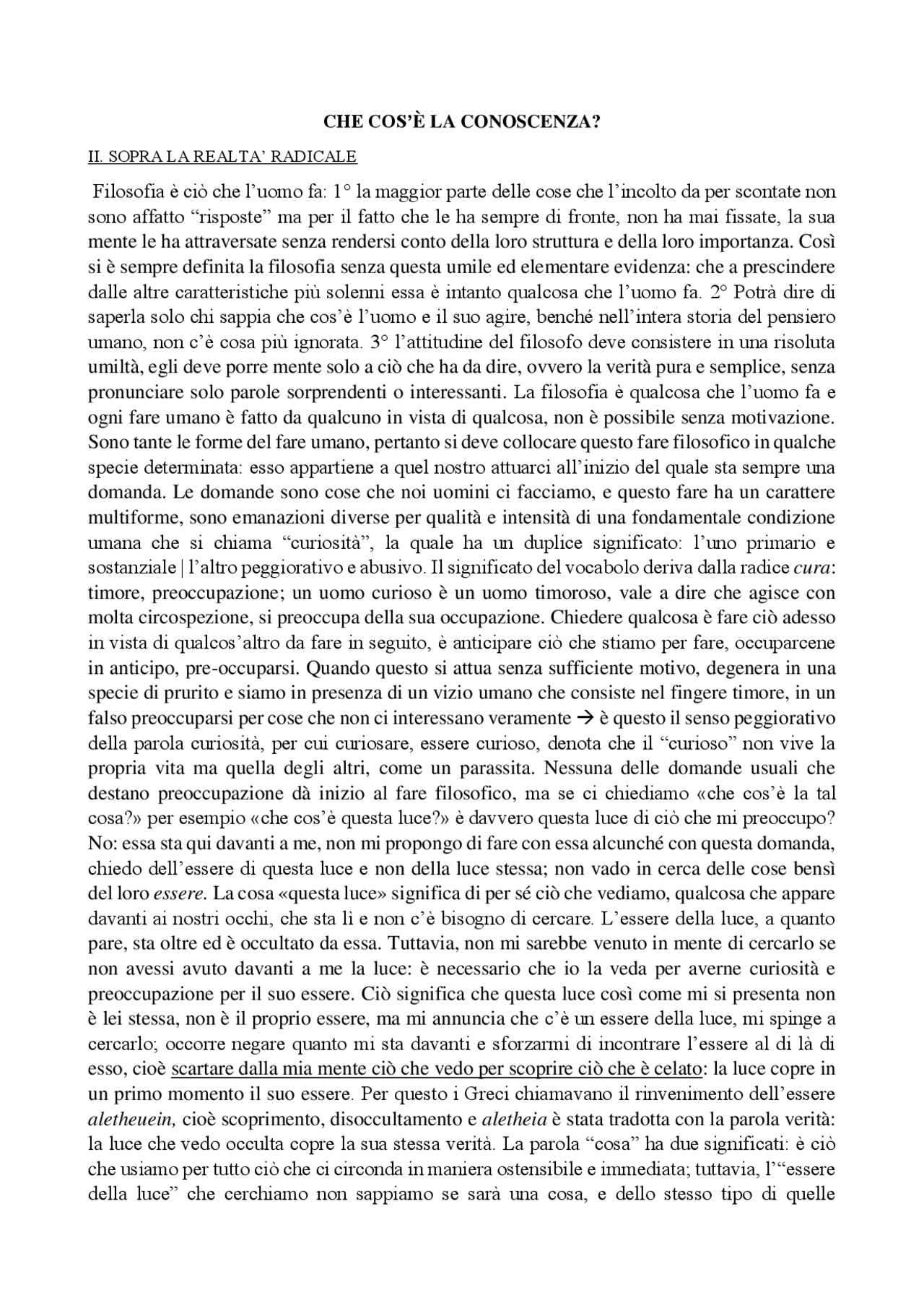 Che Cosè La Conoscenza Ortega Y Gasset Docsity