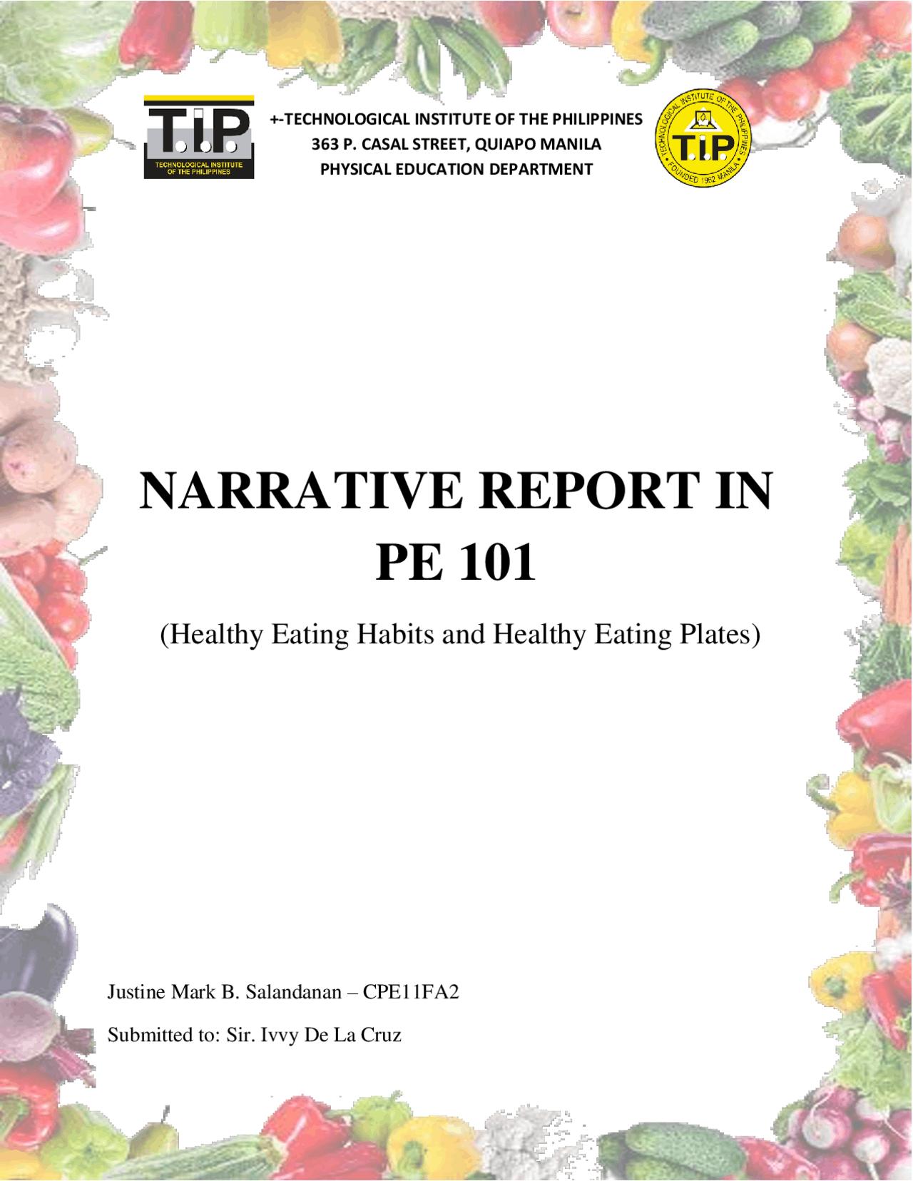 NARRATIVE DANCES FOR PE - Docsity