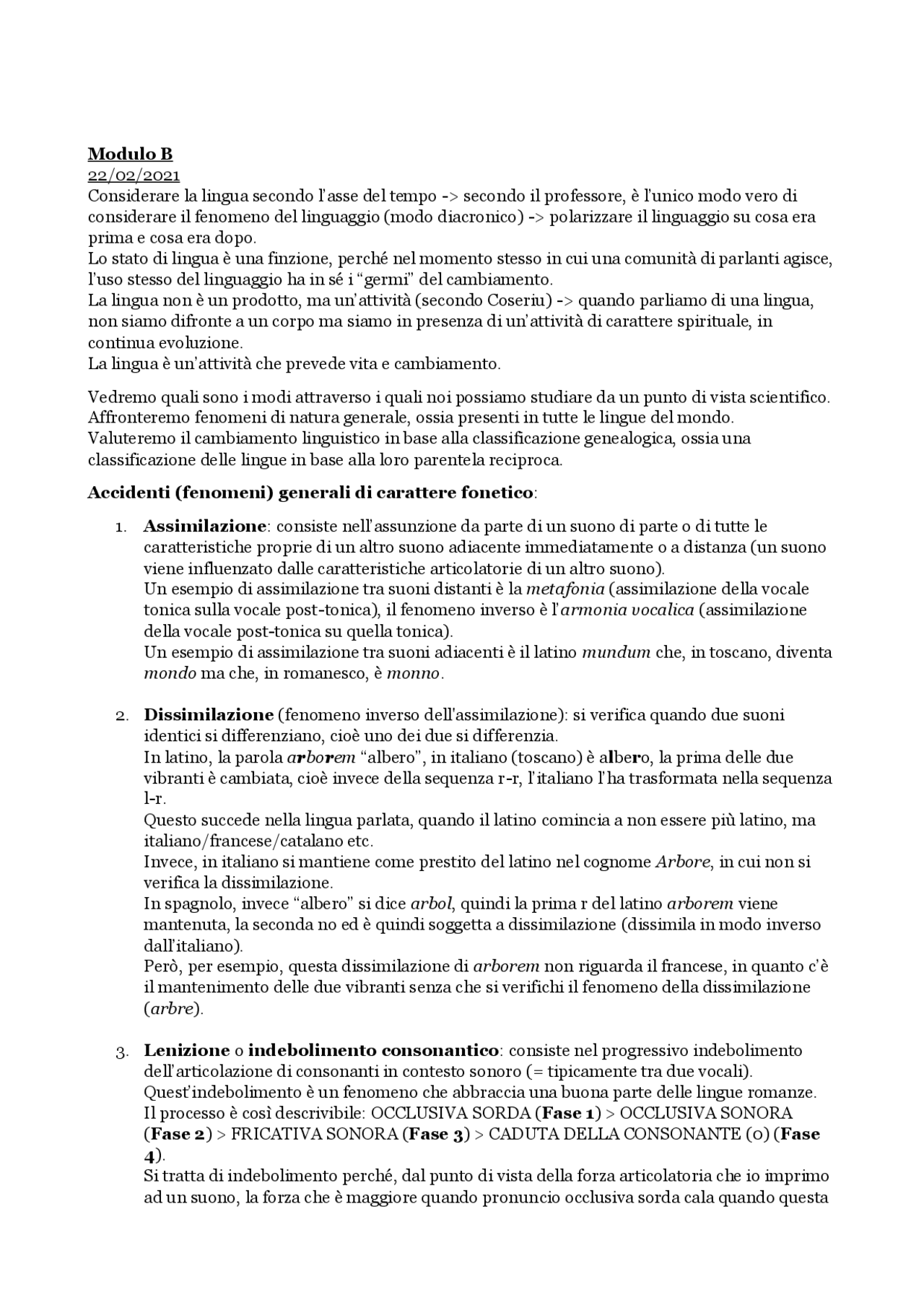 Appunti Modulo B Fondamenti Di Glottologia E Linguistica Docsity