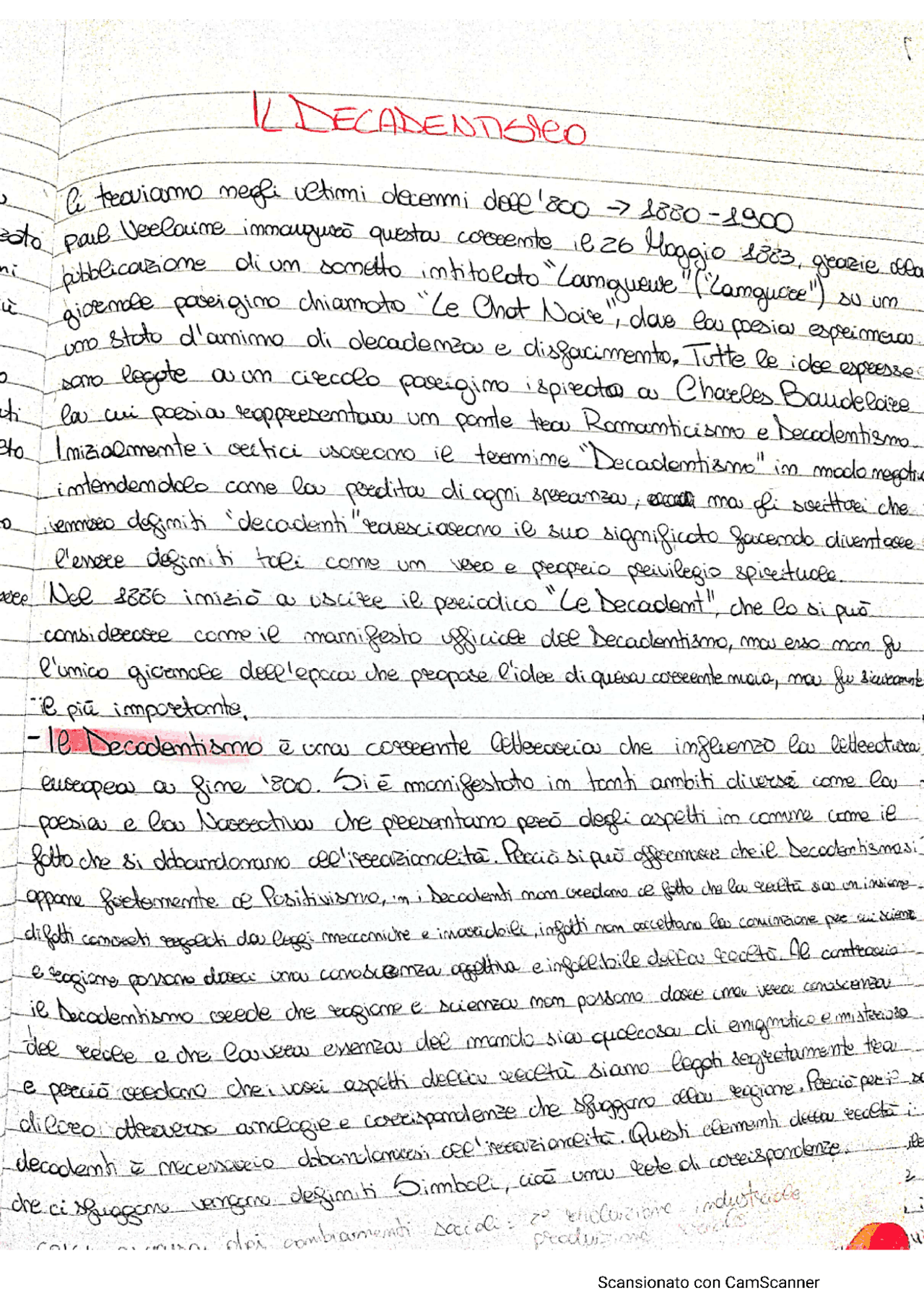 Il Decadentismo Letteratura Italiana Docsity