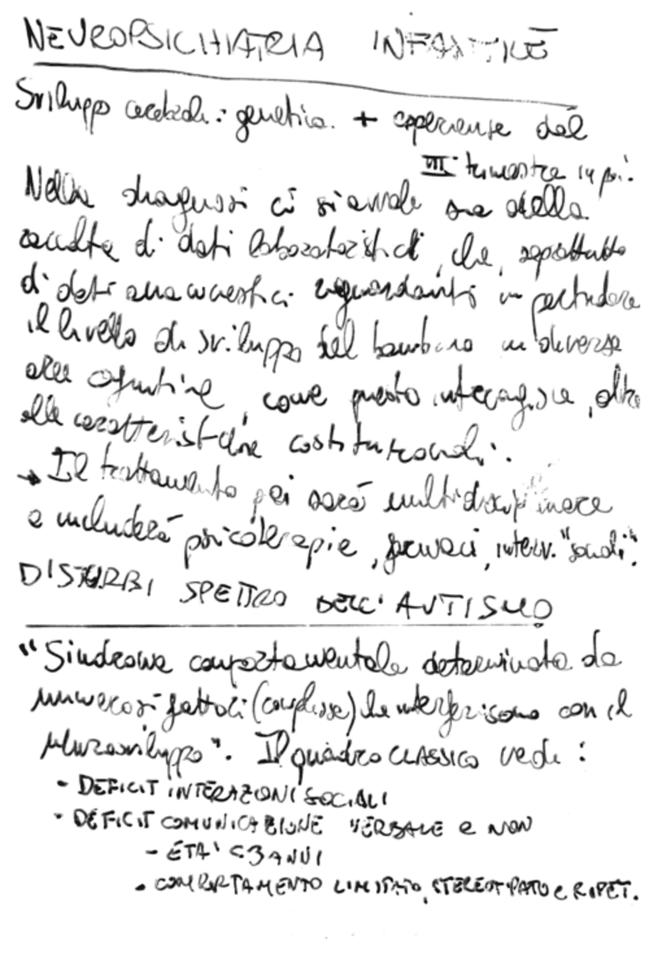 Riassunti Completi Di Neuropsichiatria Infantile Psichiatria Docsity