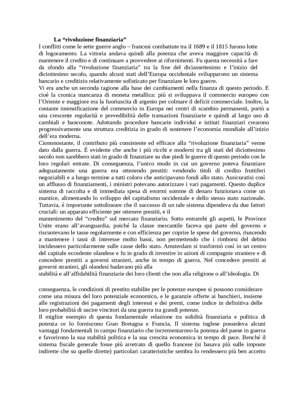 Rivoluzione Finanziaria Docsity