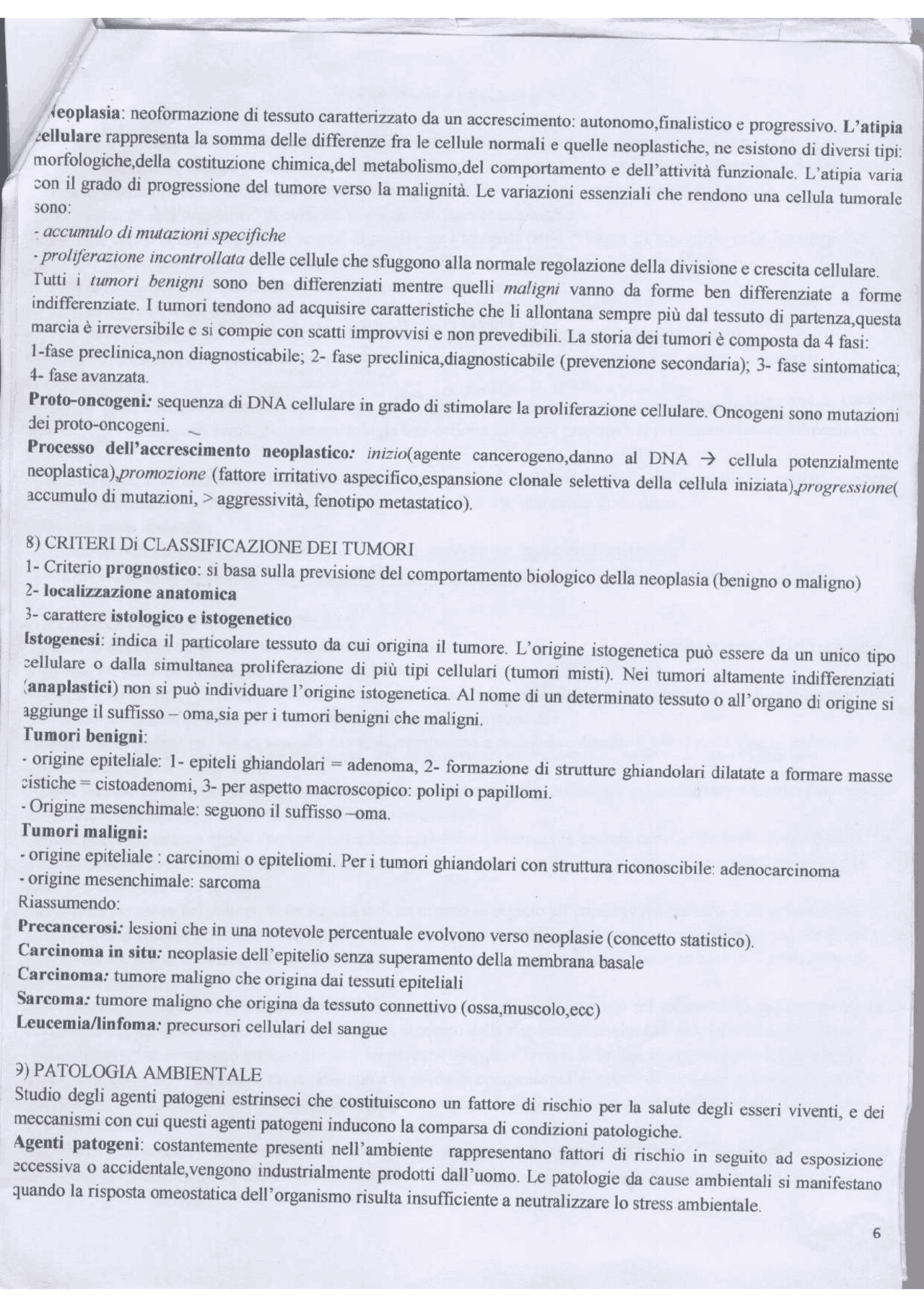 Classificazione Tumori Docsity