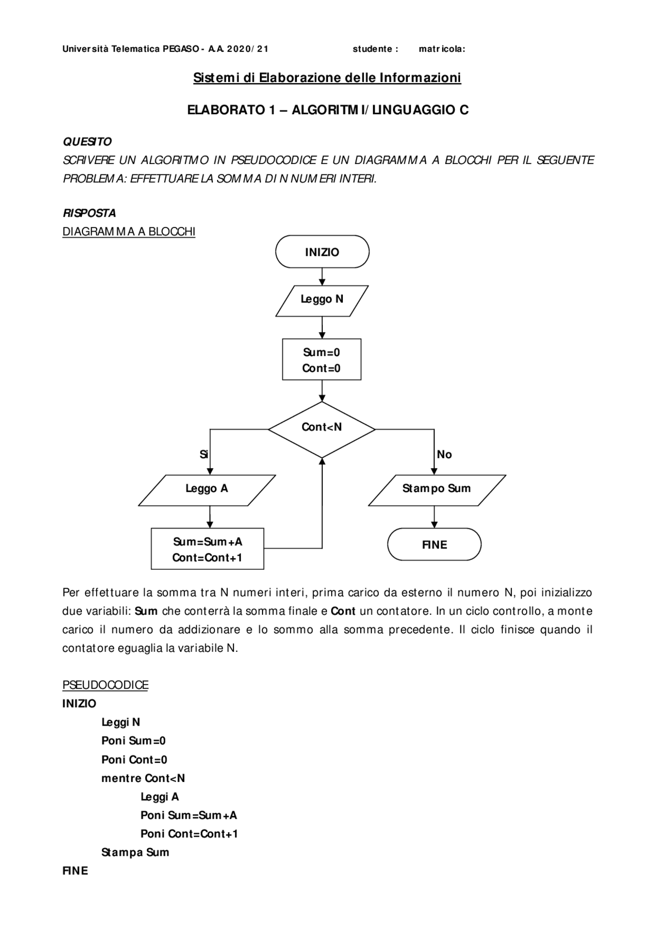 Elaborato 1 Sistemi Ed Elaborazione Delle Informazioni Docsity