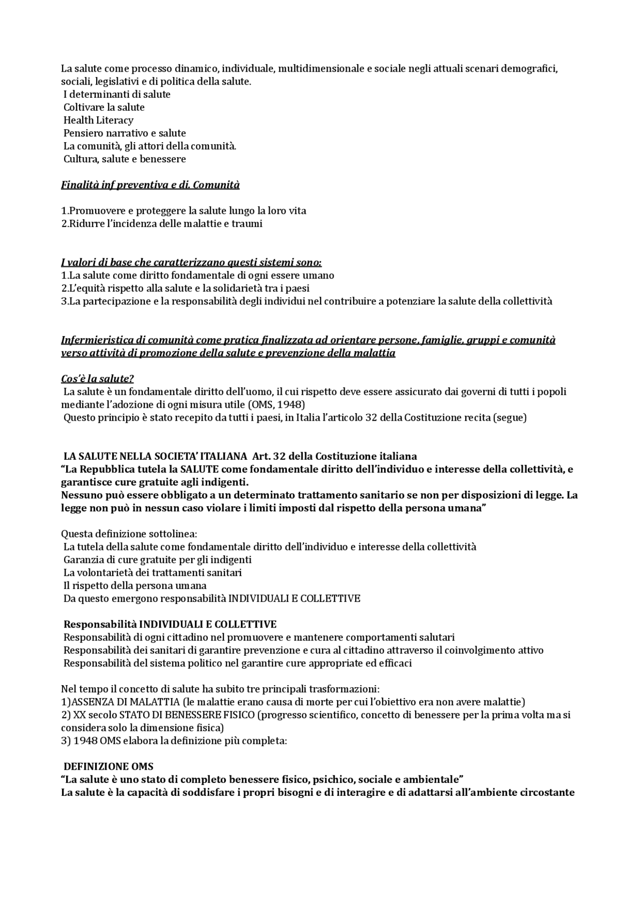 Infermieristica Preventiva E Di Comunità Docsity