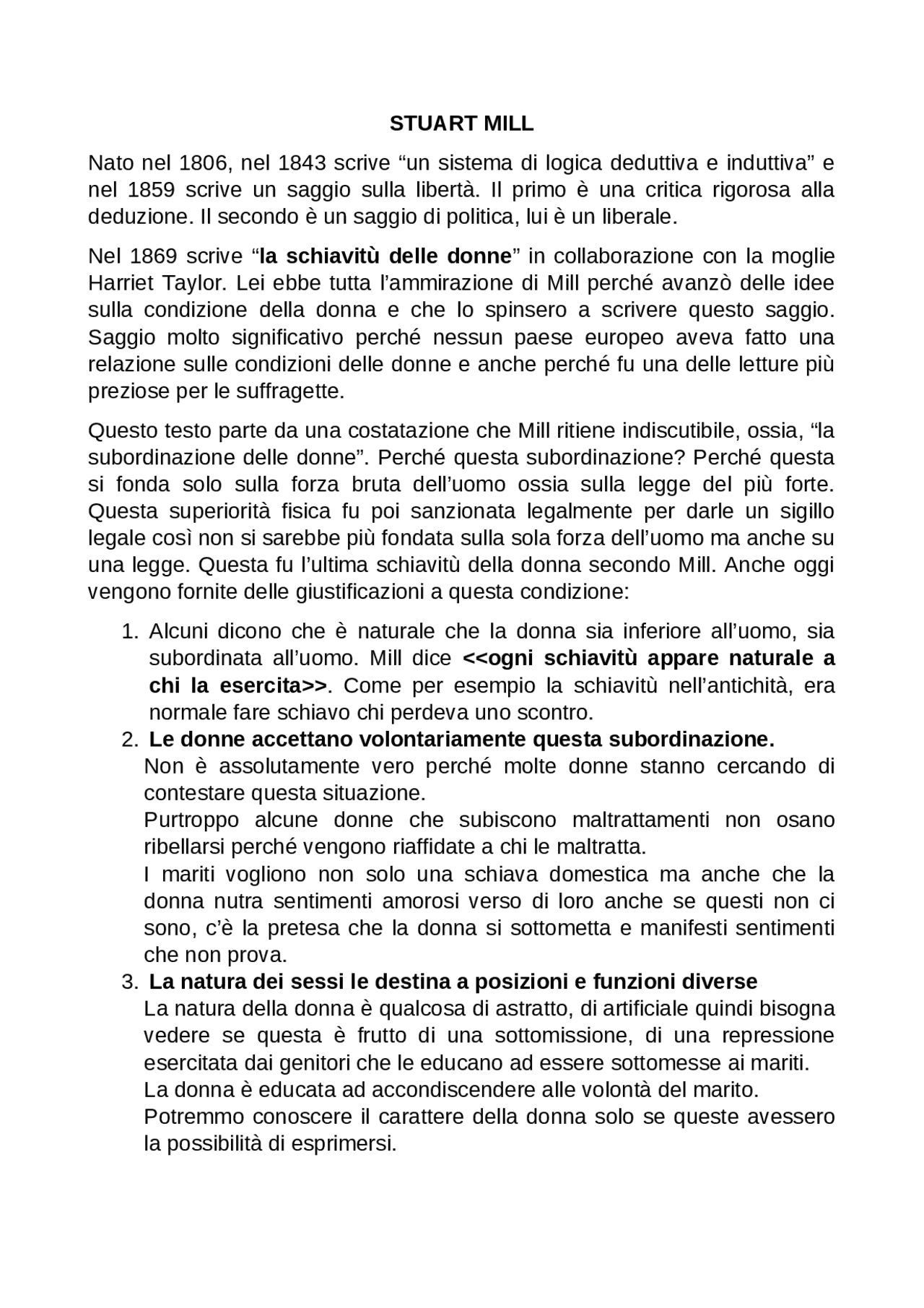 Appunti Stuart Mill 5° Anno Liceo Linguistico Docsity