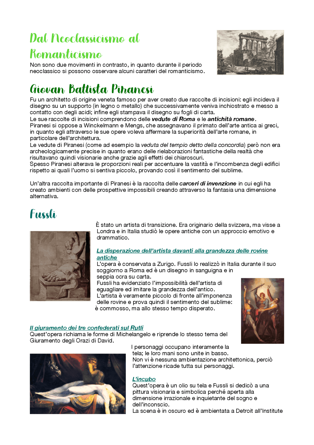 Riassunti Arte Per Maturità 2 Docsity