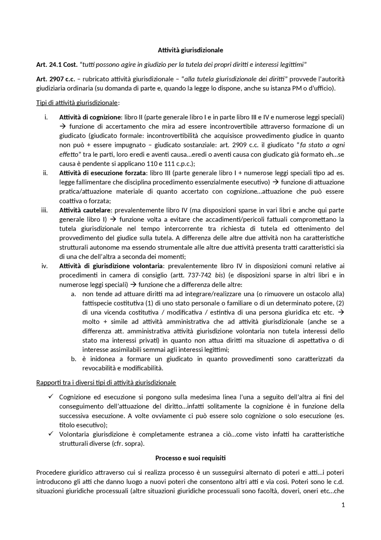Riassunto Diritto Processuale Civile Libro I Docsity